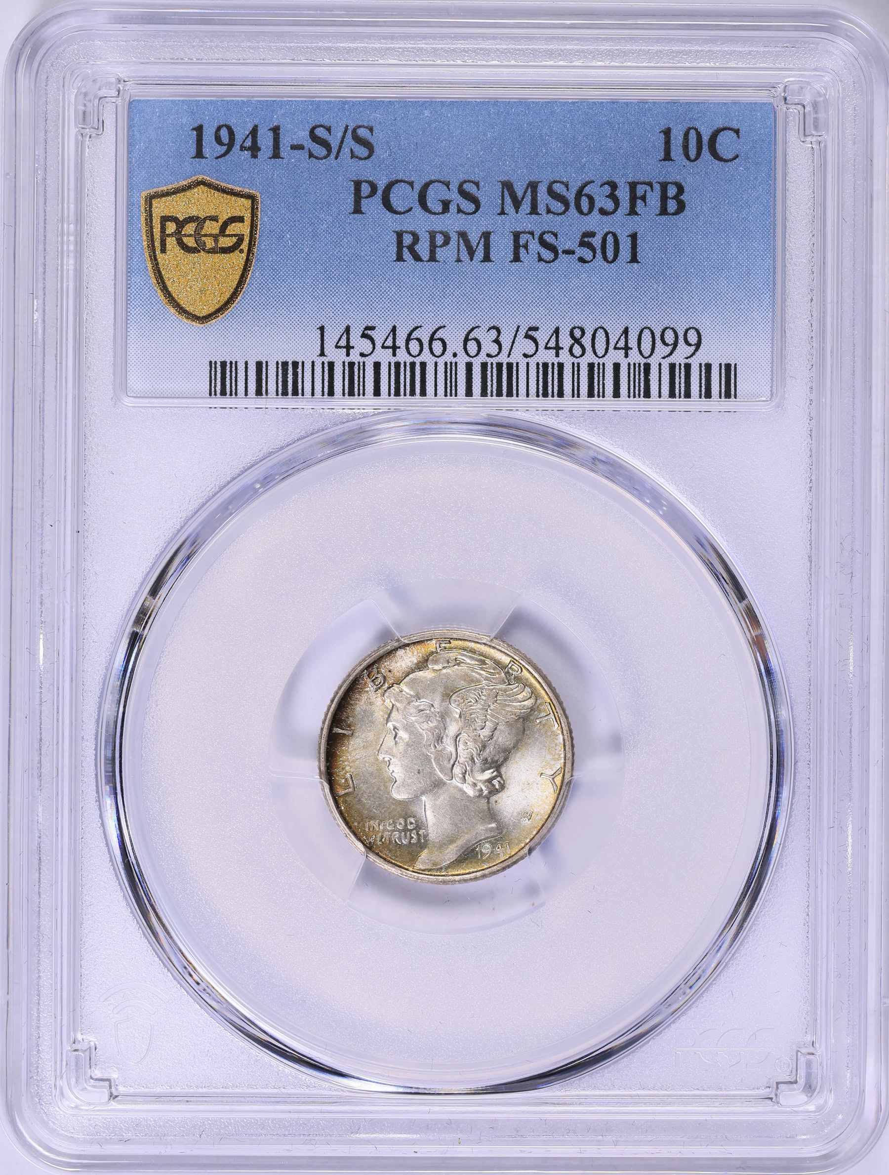 1941-S/S Mercury Dime Repunched Mintmark FS-501 PCGS MS-63 FB (Item 1864313) | GreatCollections ...