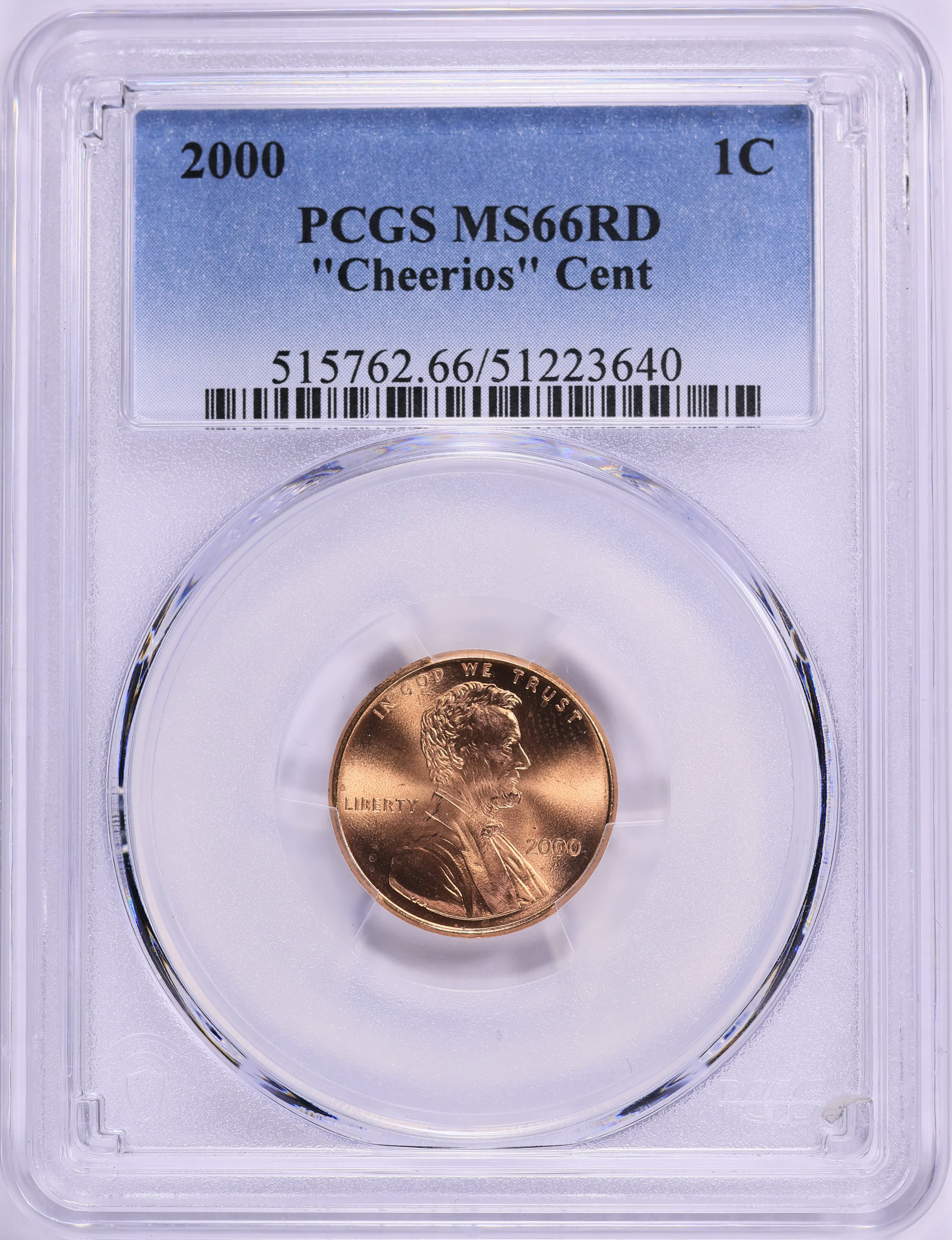 2000 Lincoln Cent From Cheerios Promotion PCGS MS-66 RD (Item 1864340 ...