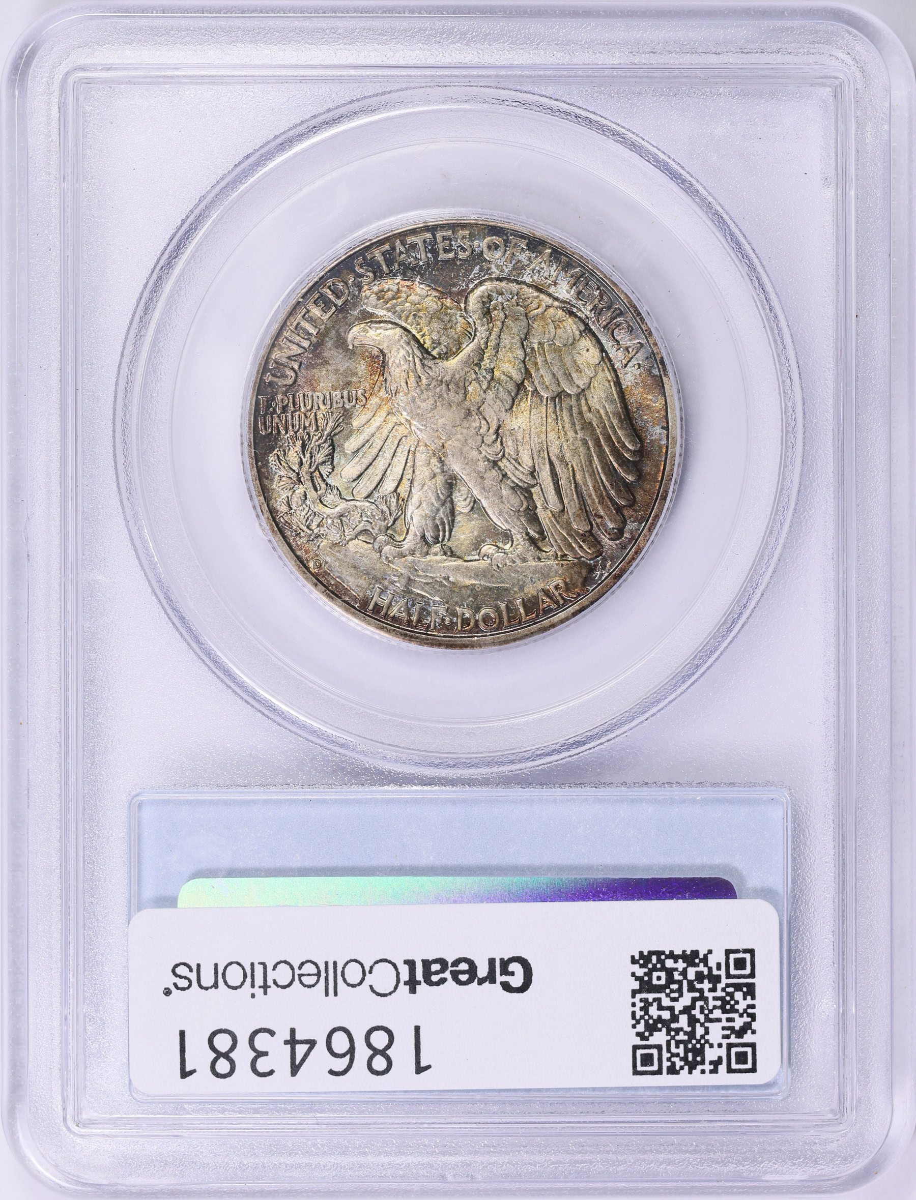 1945-D Walking Liberty Half Dollar PCGS MS-64 (Toned) (Item 1864381) | GreatCollections Coin ...