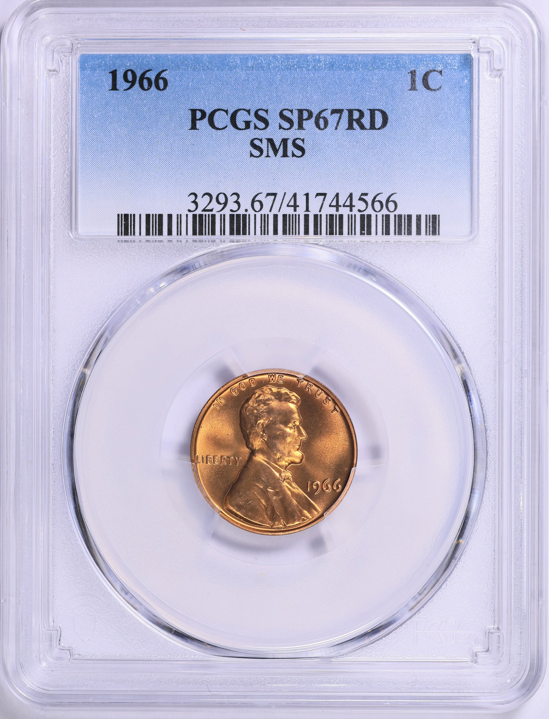 1966 Lincoln Cent SMS PCGS SP-67 RD (Item 1864432) | GreatCollections ...