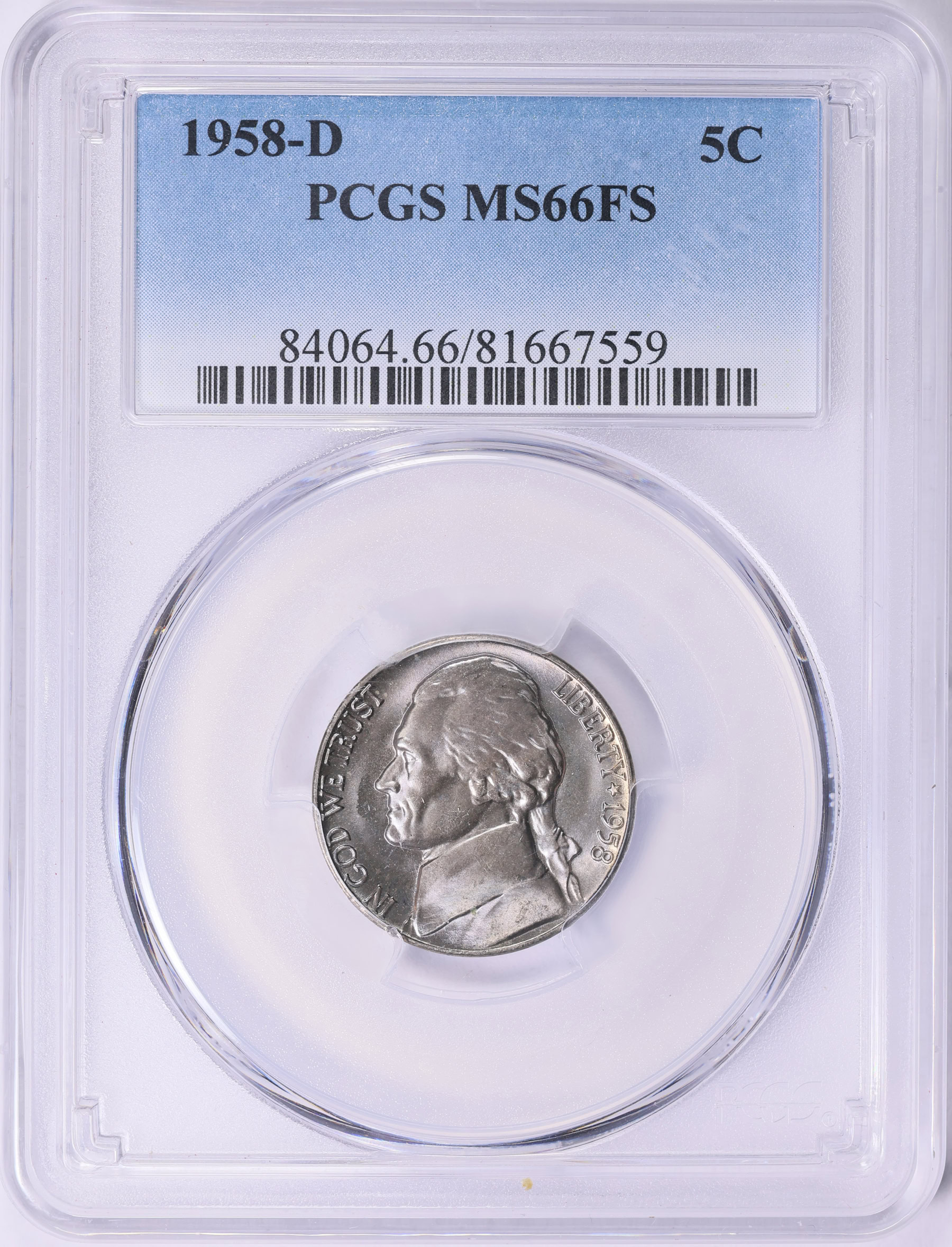 1958-D Jefferson Nickel PCGS MS-66 FS (Toned) (Item 1864440 ...