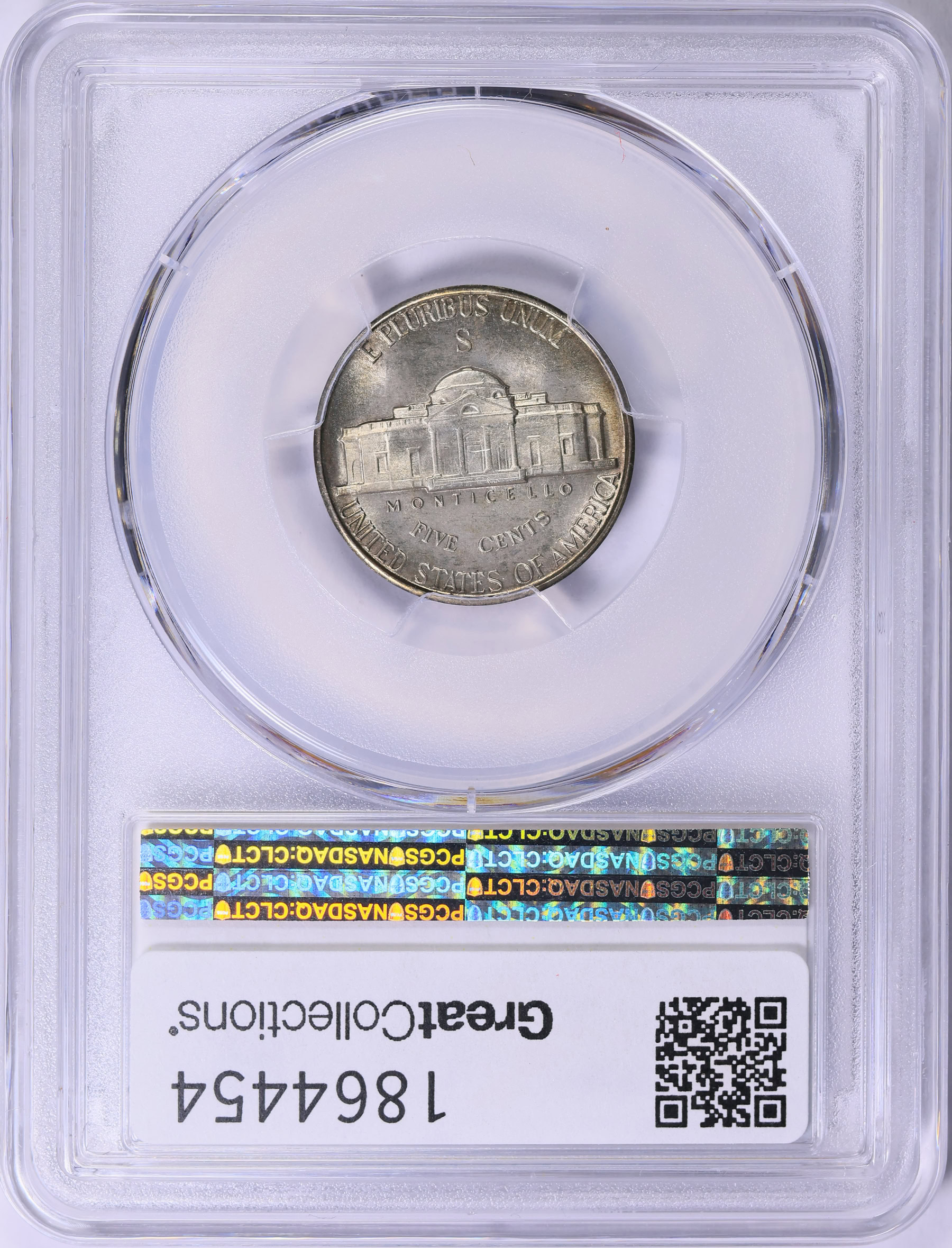 1944-S Jefferson Nickel PCGS MS-66 (Toned) (Item 1864454) | GreatCollections Coin Auctions