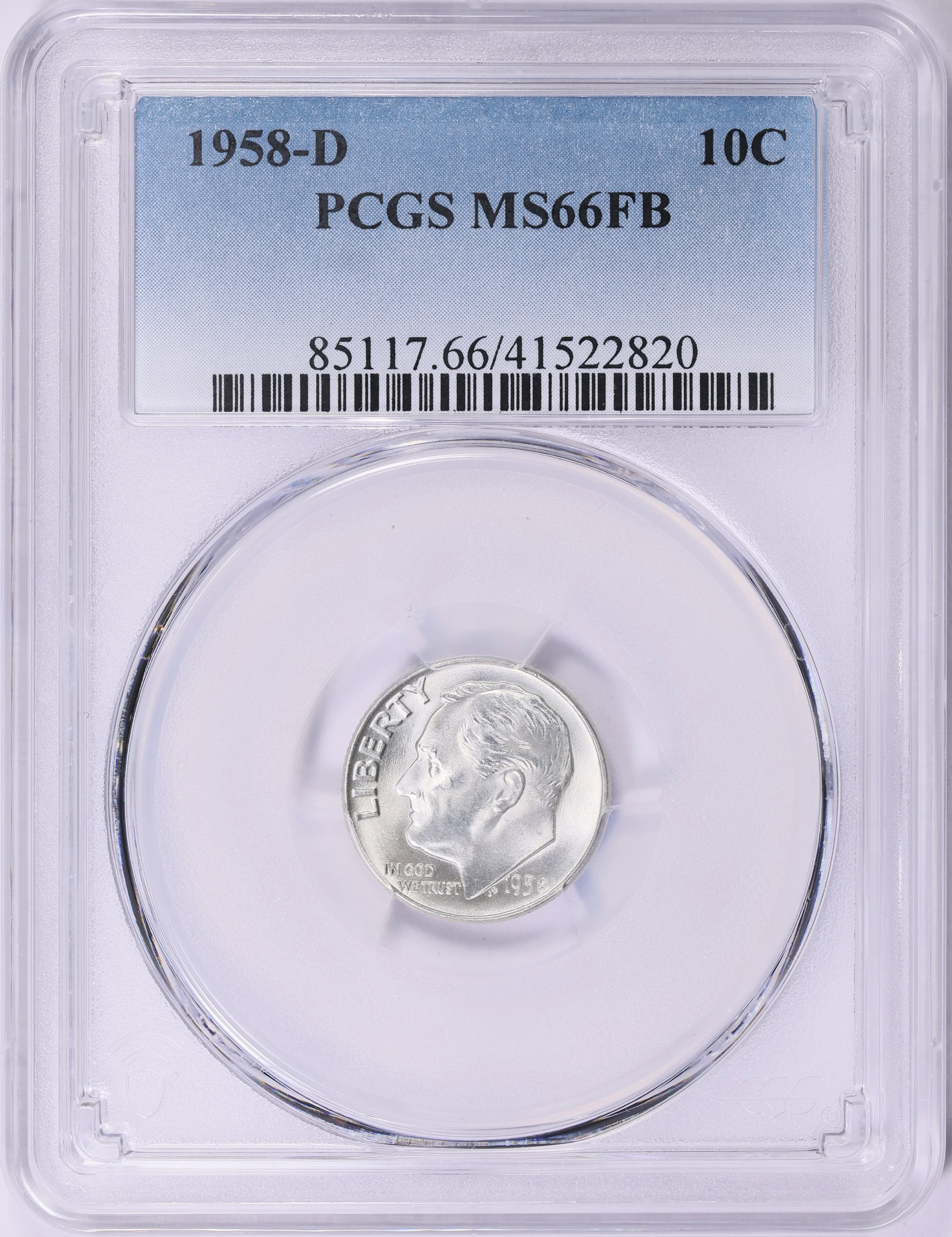 1958-D Roosevelt Dime PCGS MS-66 FB (Item 1864512) | GreatCollections ...