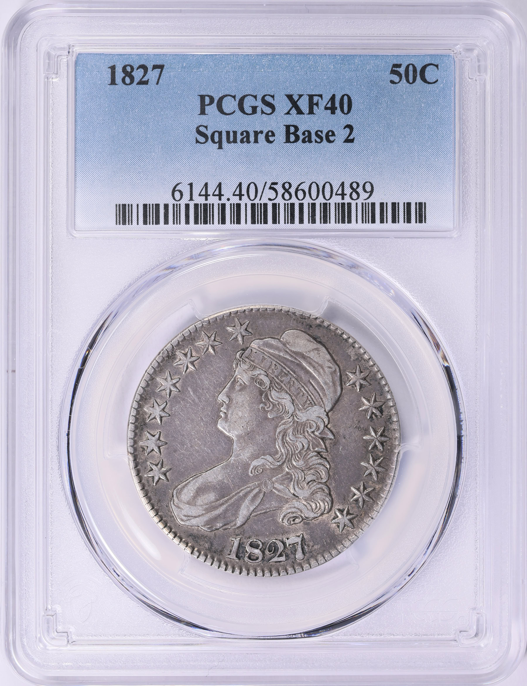 1827 Capped Bust Half Dollar Square Base 2 PCGS XF-40 (Item 1864667 ...