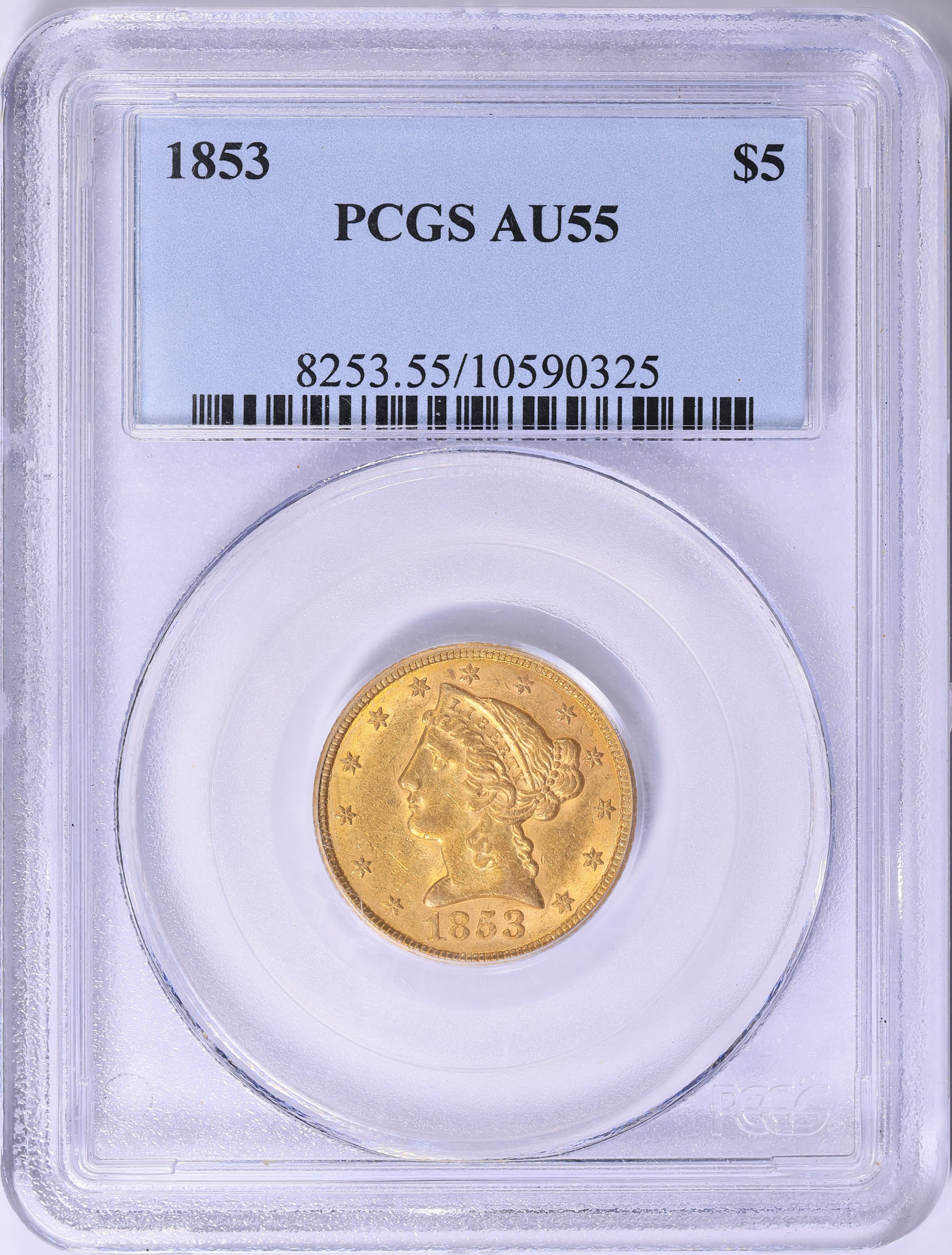 1853 Liberty Gold Half Eagle PCGS AU-55 (Item 1864719) | GreatCollections Coin Auctions