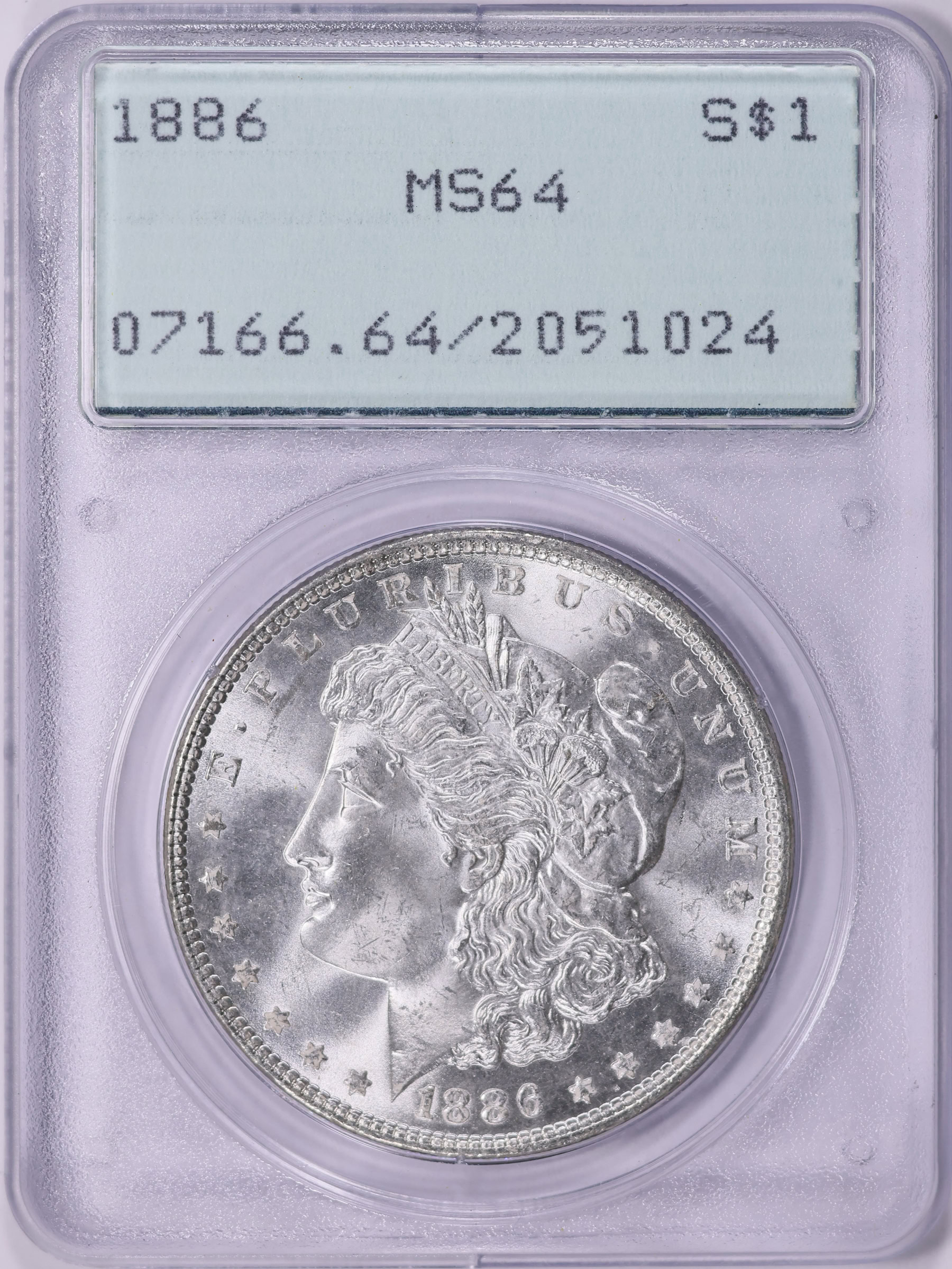 1886 Morgan Silver Dollar PCGS MS-64 OGH (1st Gen) (Item 1864725) | GreatCollections Coin Auctions