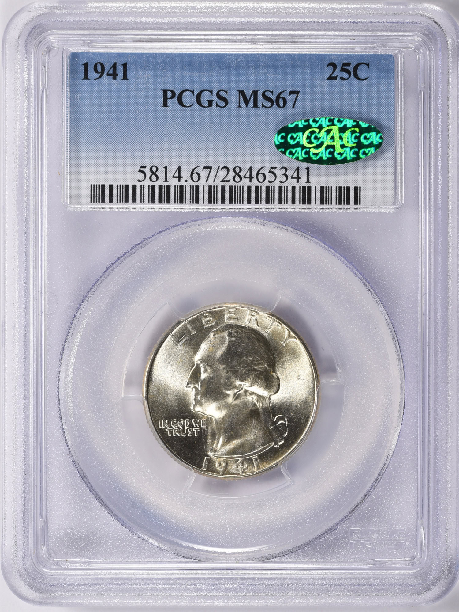 1941 Washington Quarter PCGS MS-67 (CAC Green) (Item 1864755 ...