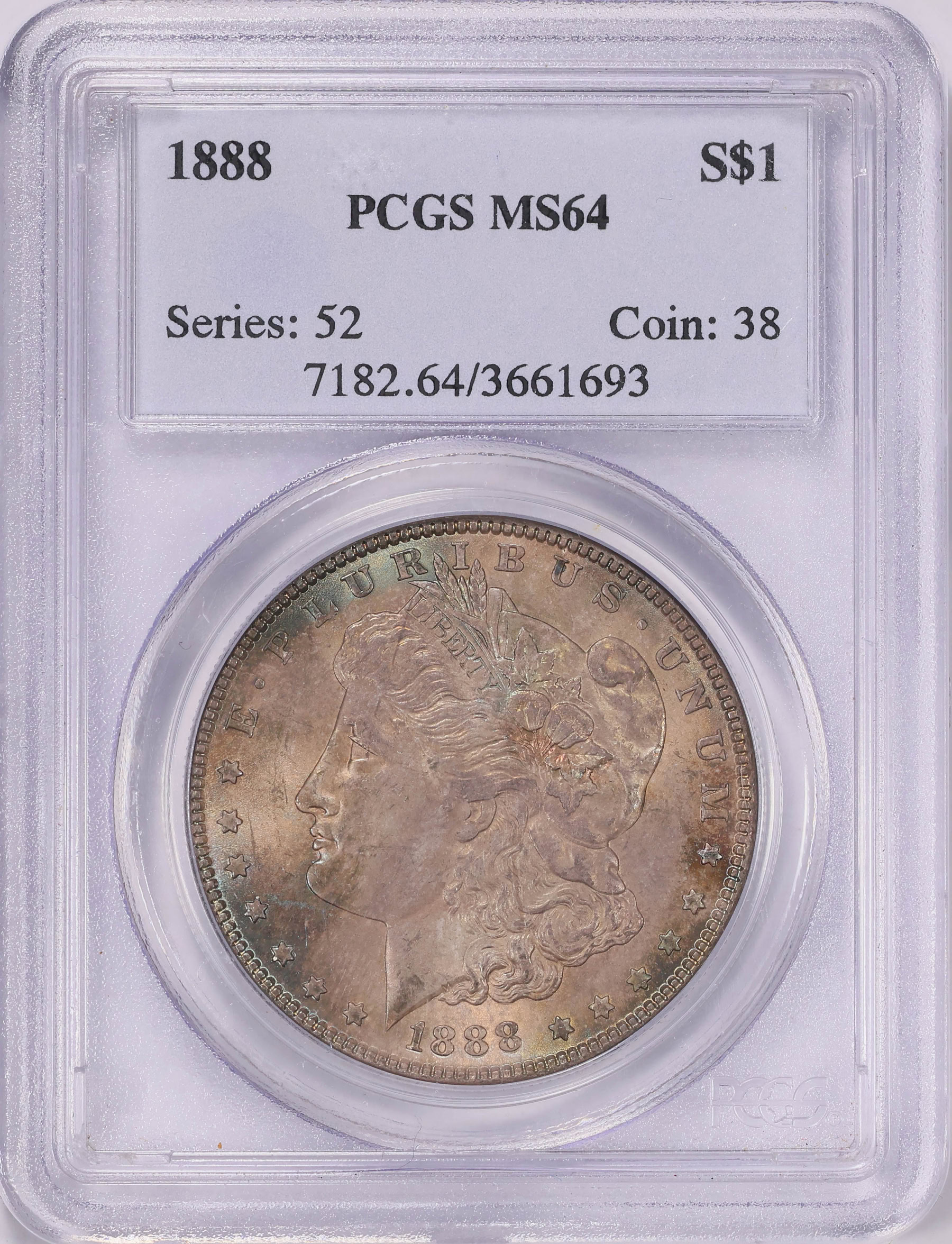 1888 Morgan Silver Dollar PCGS MS-64 (Toned) (Item 1864829) | GreatCollections Coin Auctions