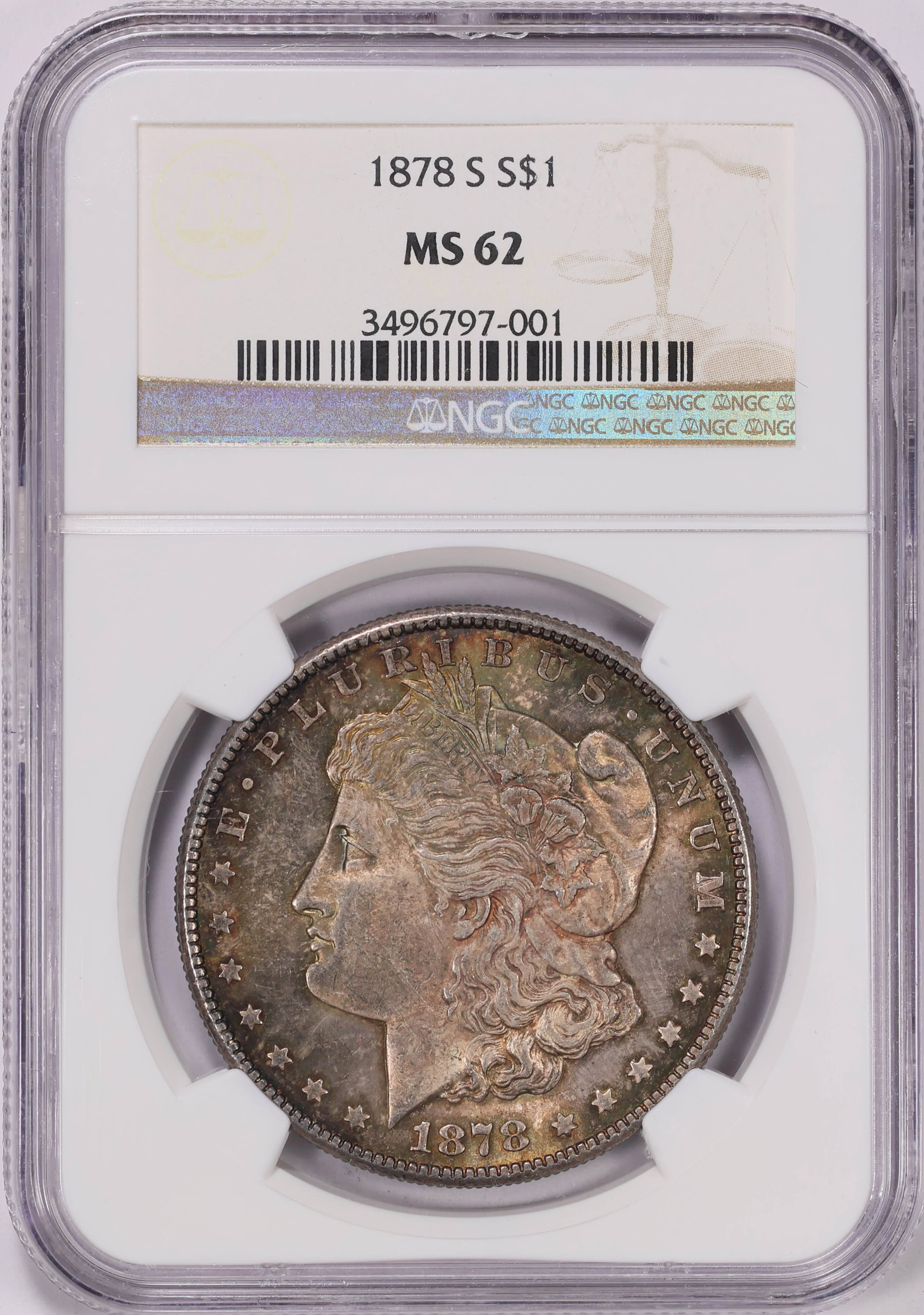 1878-S Morgan Silver Dollar NGC MS-62 (Toned) (Item 1864835) | GreatCollections Coin Auctions