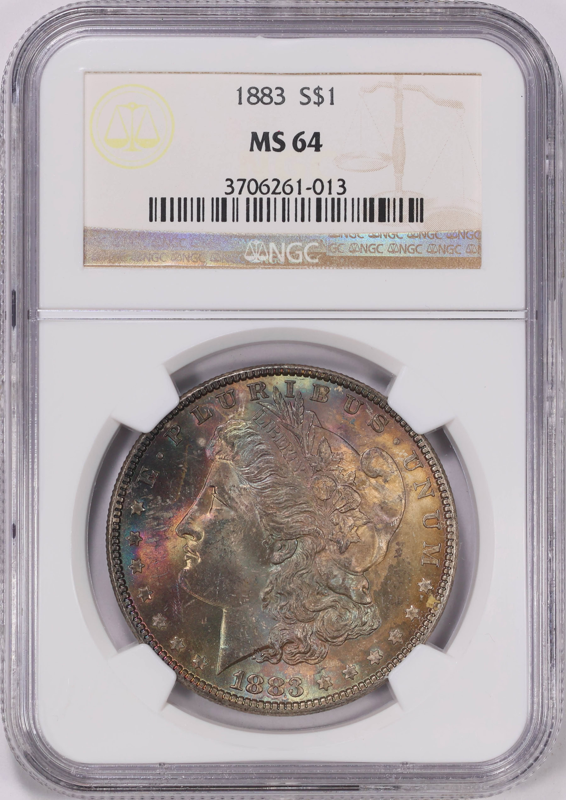 1883 Morgan Silver Dollar NGC MS-64 (Toned) (Item 1864838) | GreatCollections Coin Auctions