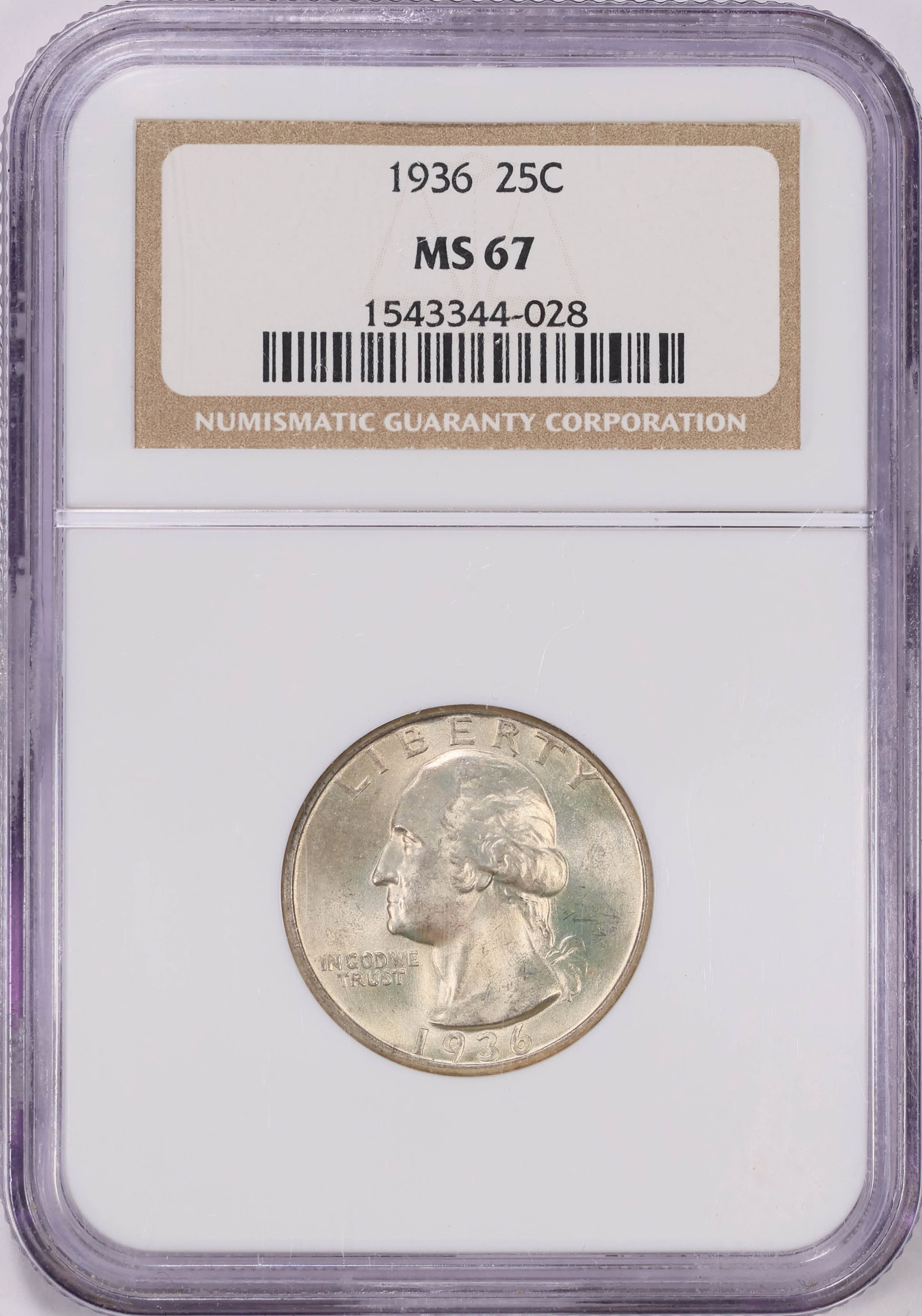 1936 Washington Quarter NGC MS-67 (Toned) (Item 1864850 ...