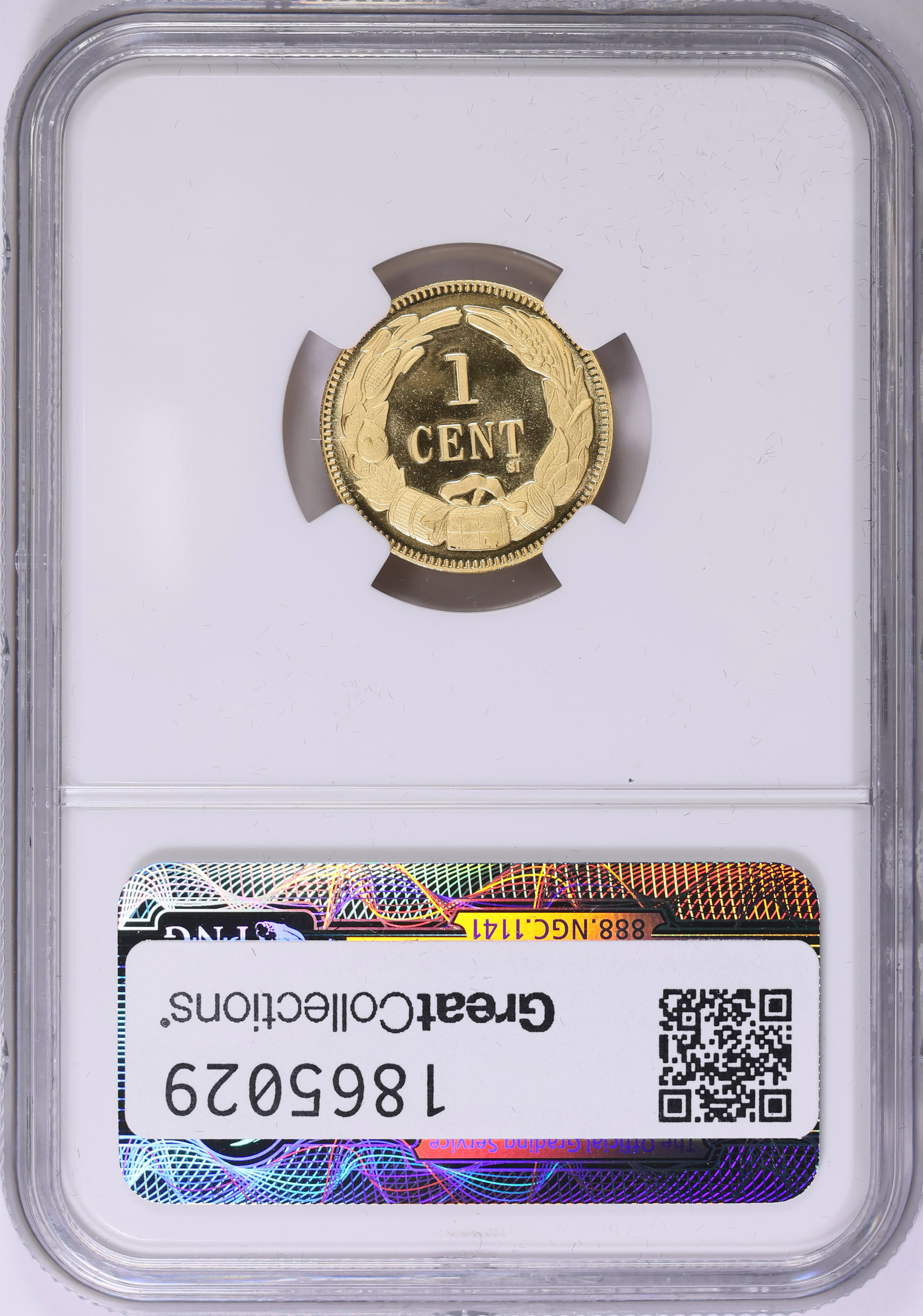 1861 Confederate Cent Smithsonian Restrike 150th Anniversary Gold NGC ...