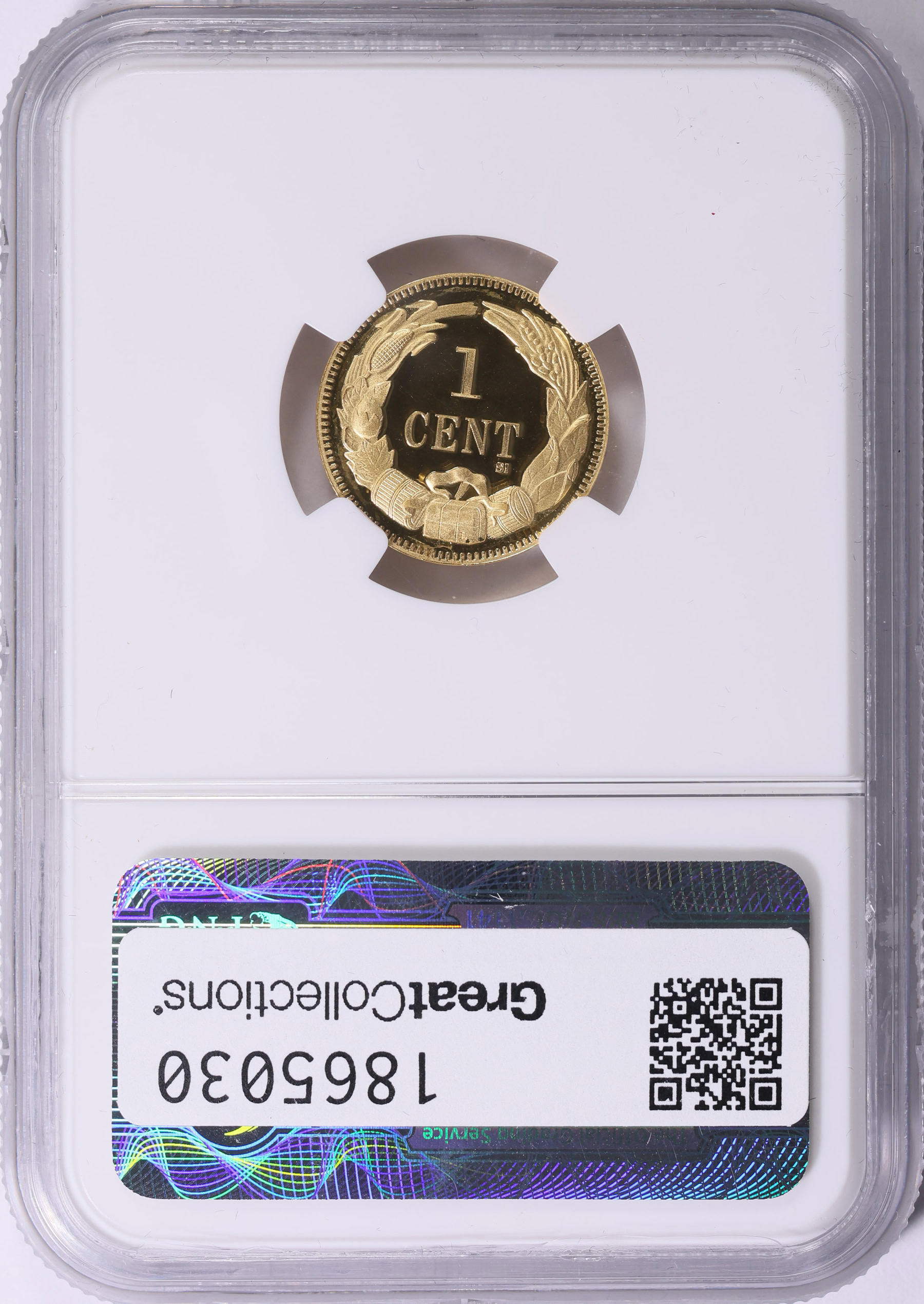 1861 Confederate Cent Smithsonian Restrike 150th Anniversary Gold NGC ...
