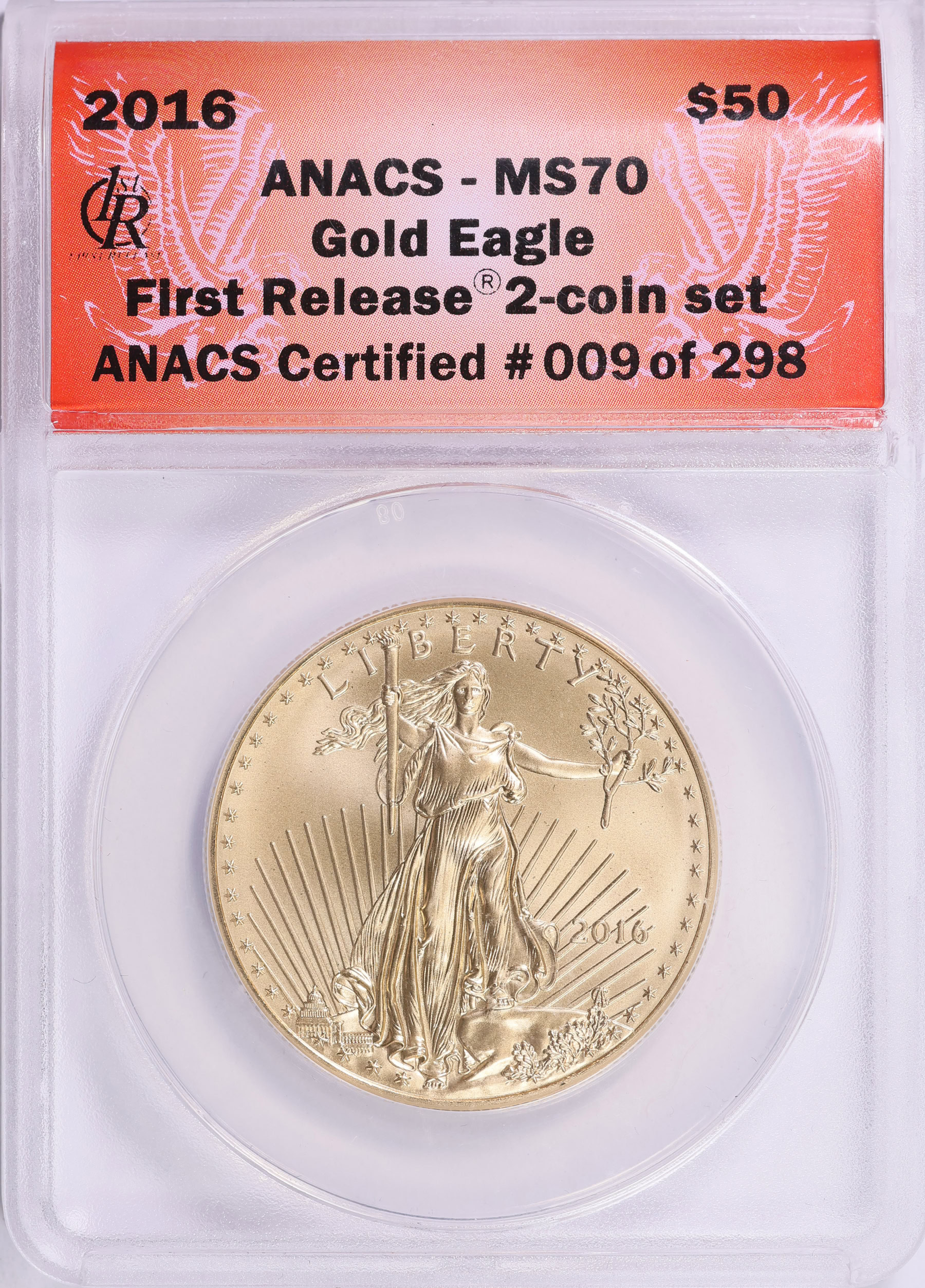 2016 $50 One-Ounce Gold American Eagle First Release ANACS MS-70 (Item 1865135 ...