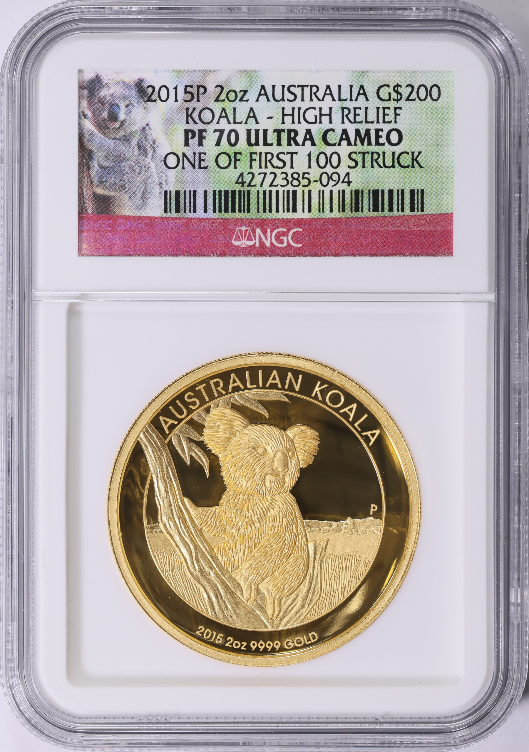 Australia 2015-P Gold $200 Koala High Relief KM-3150 NGC Proof-70 UC ...