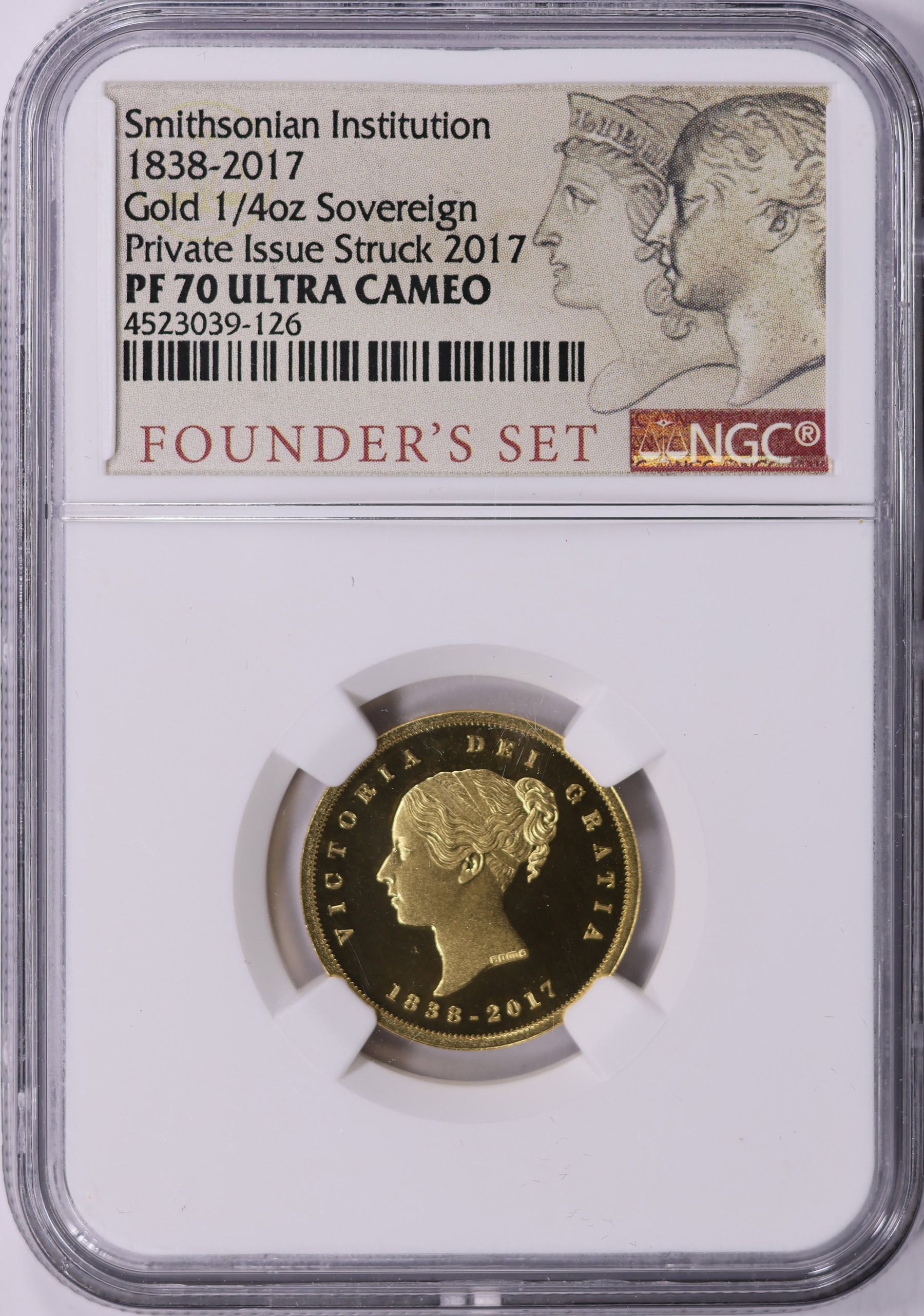 Great Britain 2017 Smithsonian Institution Gold 1/4 oz. Sovereign ...