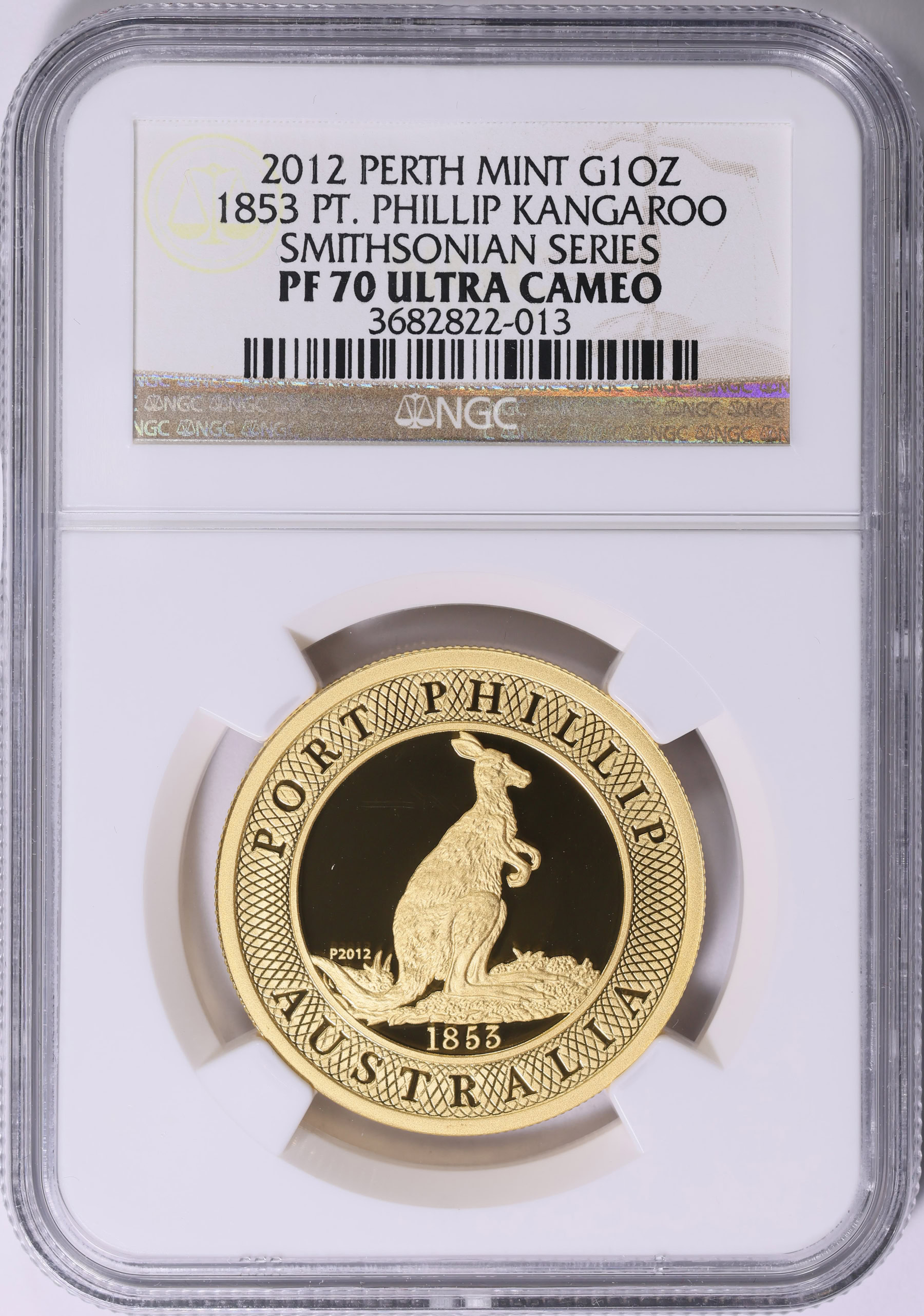 Australia 2012-P Gold 1oz Perth Mint 1853 Port Phillip Kangaroo Medal ...