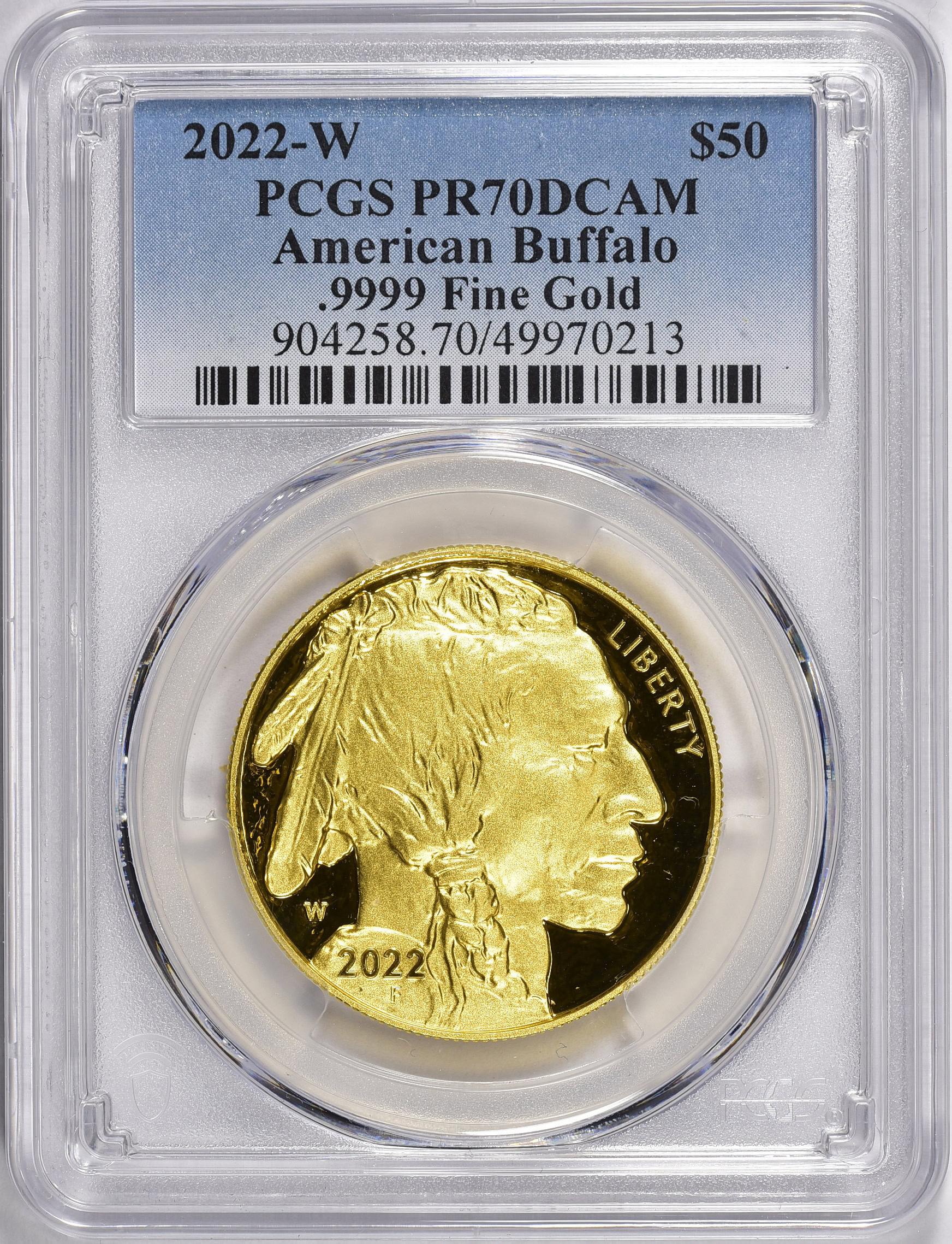 2022-W $50 One-Ounce Gold American Buffalo PCGS Proof-70 DCAM (Item 1865571) | GreatCollections ...