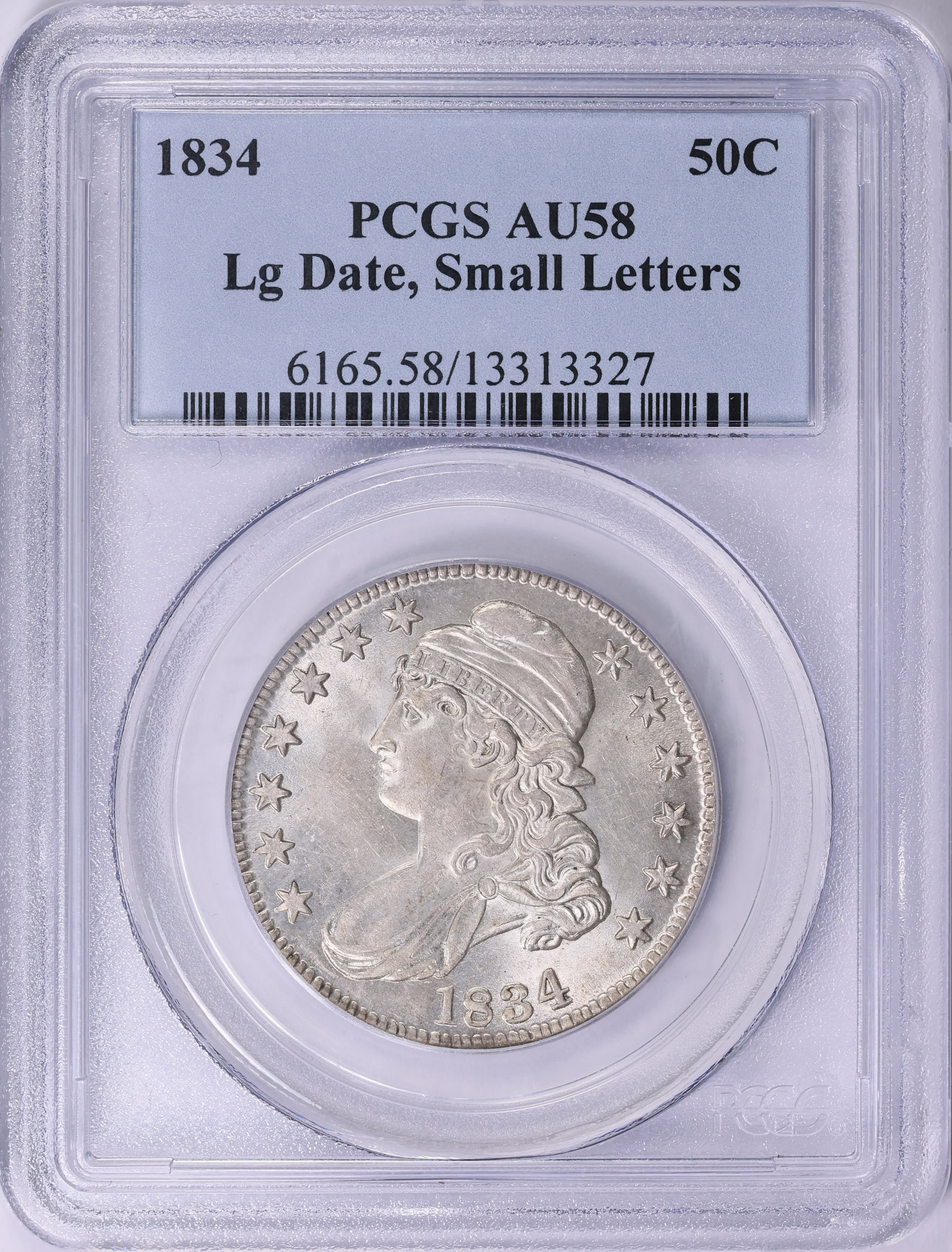 1834 Capped Bust Half Dollar Large Date, Small Letters PCGS AU-58 (Item 1865726 ...