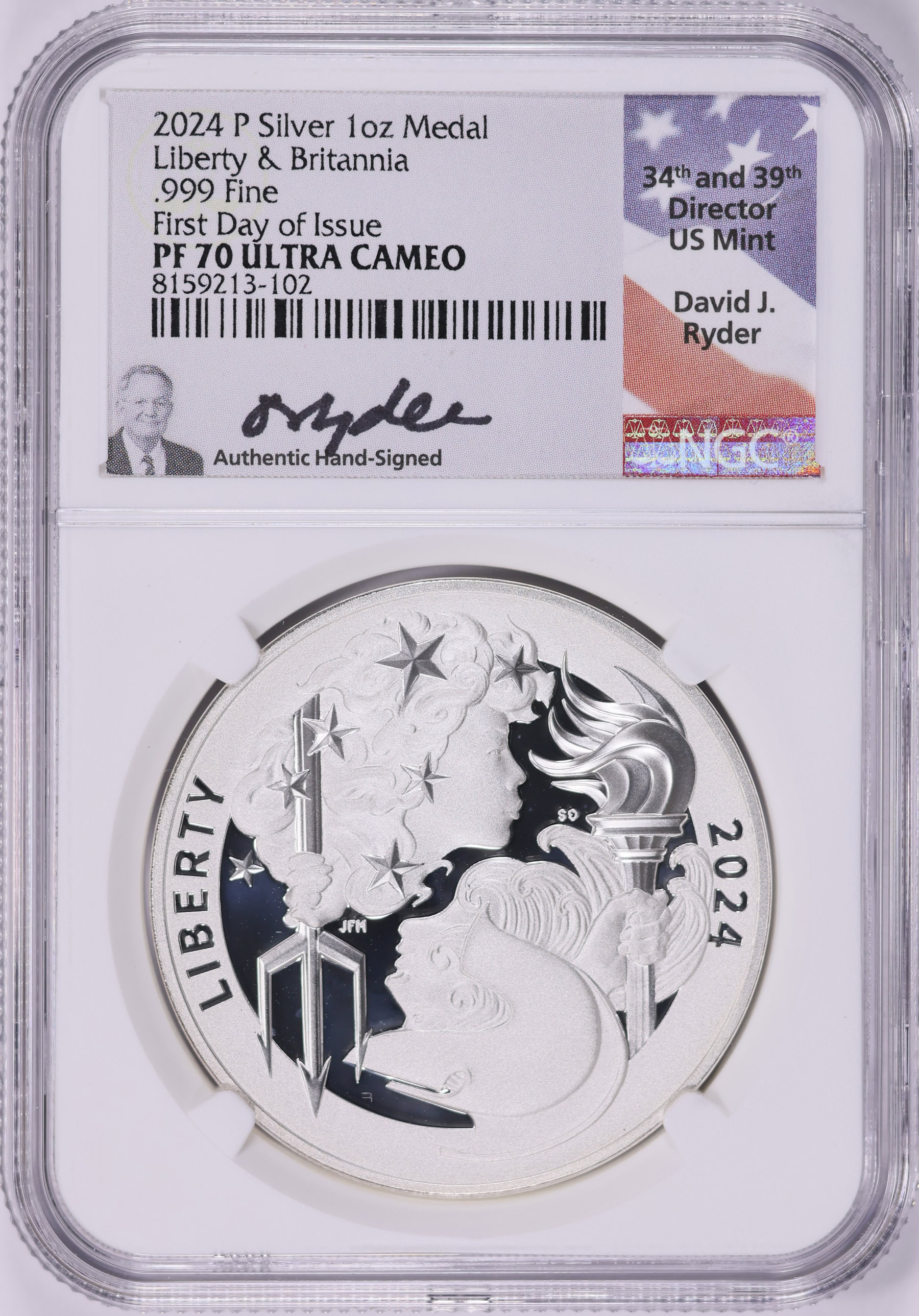 2024-P U.S. Mint Medal Silver Liberty & Britannia First Day of Issue ...