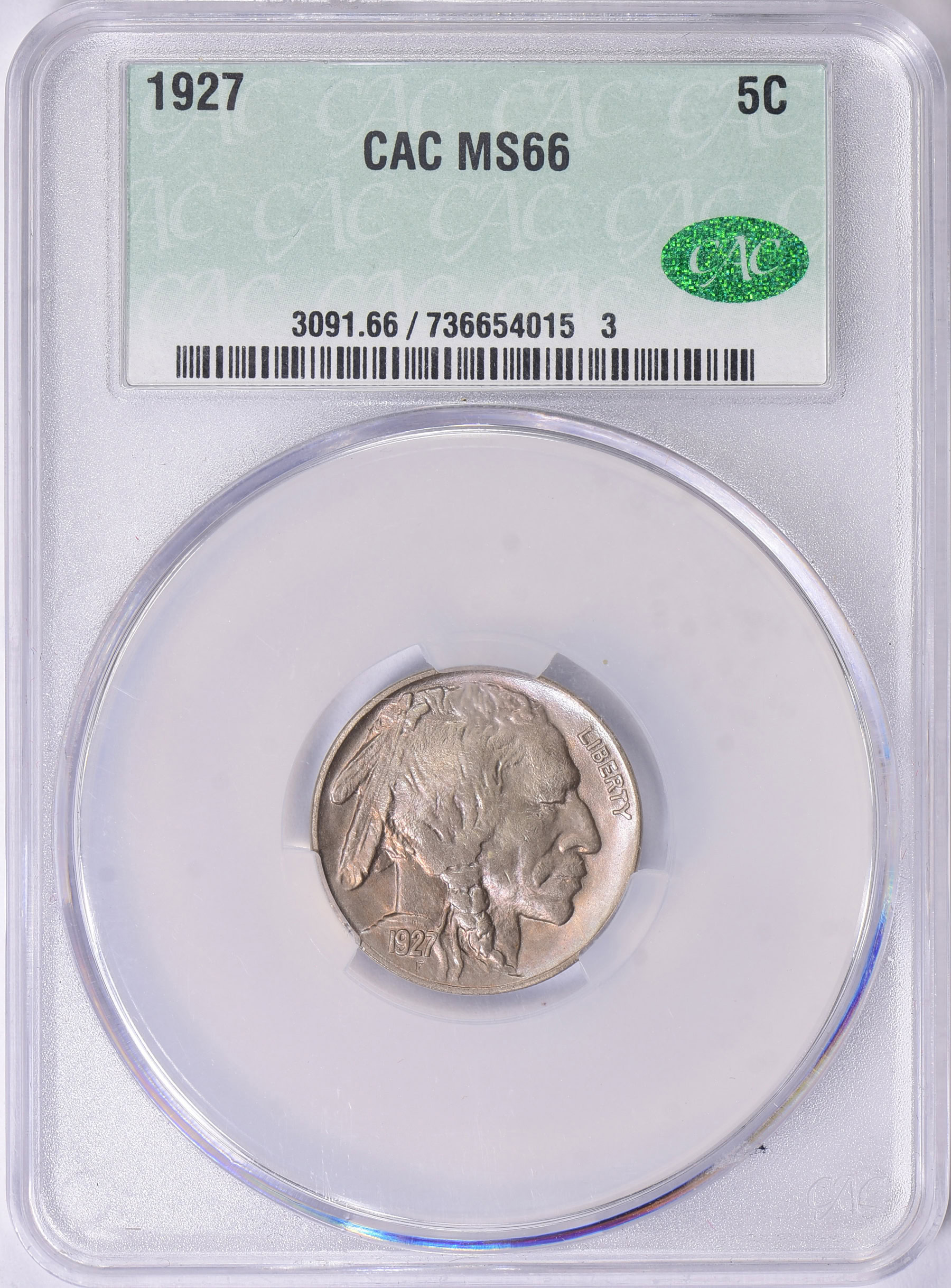 1927 Buffalo Nickel CACG MS-66 (Item 1865772) | GreatCollections Coin ...