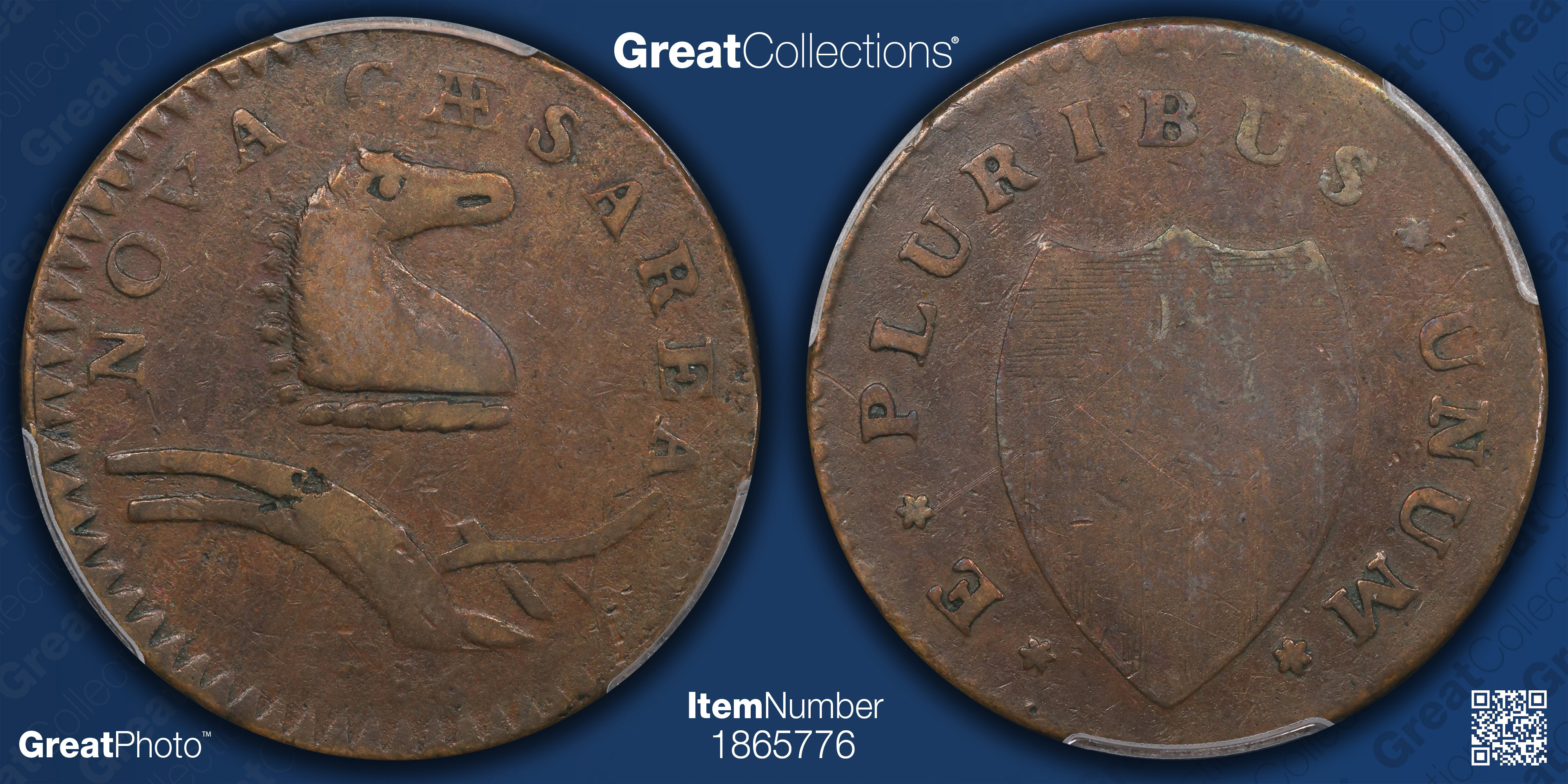 1786 New Jersey Copper Narrow Shield PCGS VF-20 BN (Item 1865776 ...