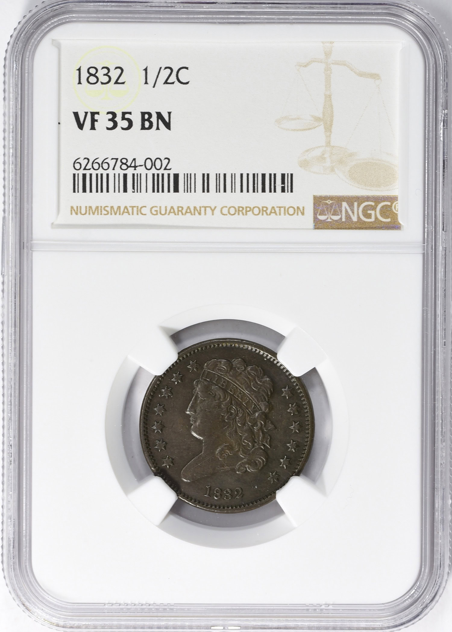 1832 Classic Half Cent NGC VF-35 BN (Item 1865778) | GreatCollections ...