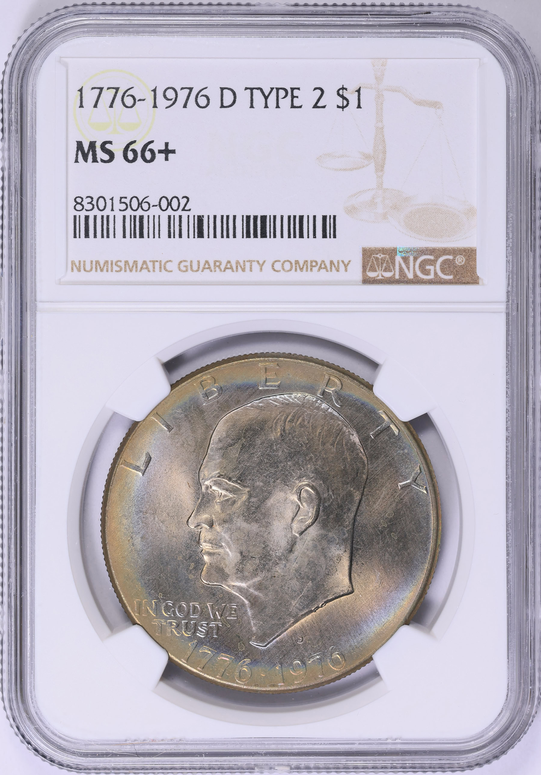 1976-D Eisenhower Dollar Type 2 NGC MS-66+ (Toned) (Item 1865823) | GreatCollections Coin Auctions