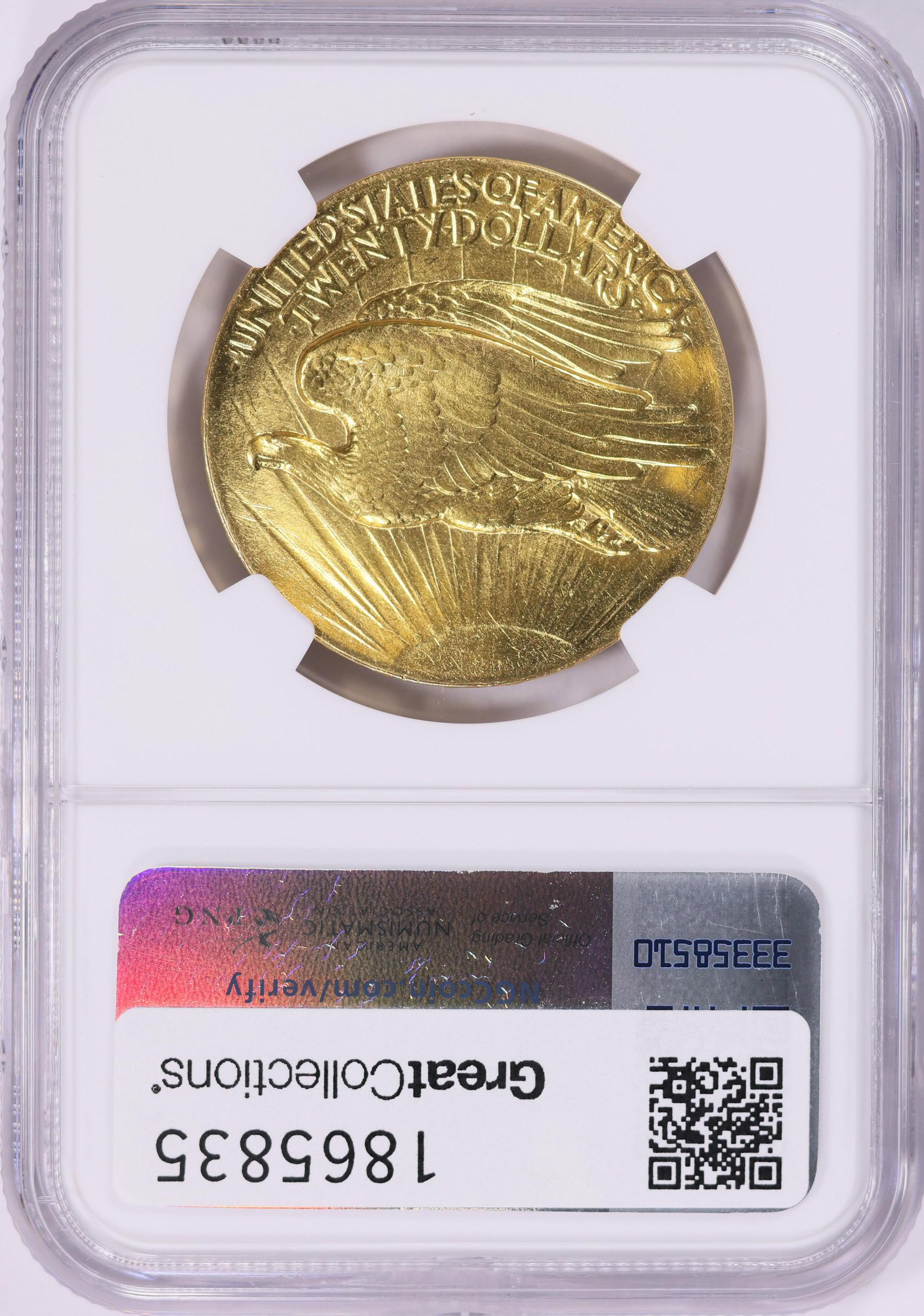 1907 Saint-Gaudens Gold Double Eagle MCMVII, High Relief, Wire Edge NGC Unc Details (Item ...