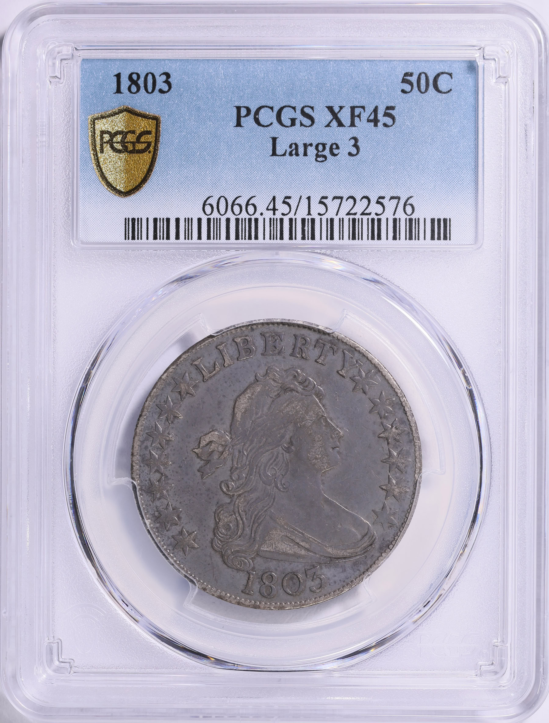 1803 Draped Bust Half Dollar Large 3 PCGS XF-45 (Item 1865840 ...