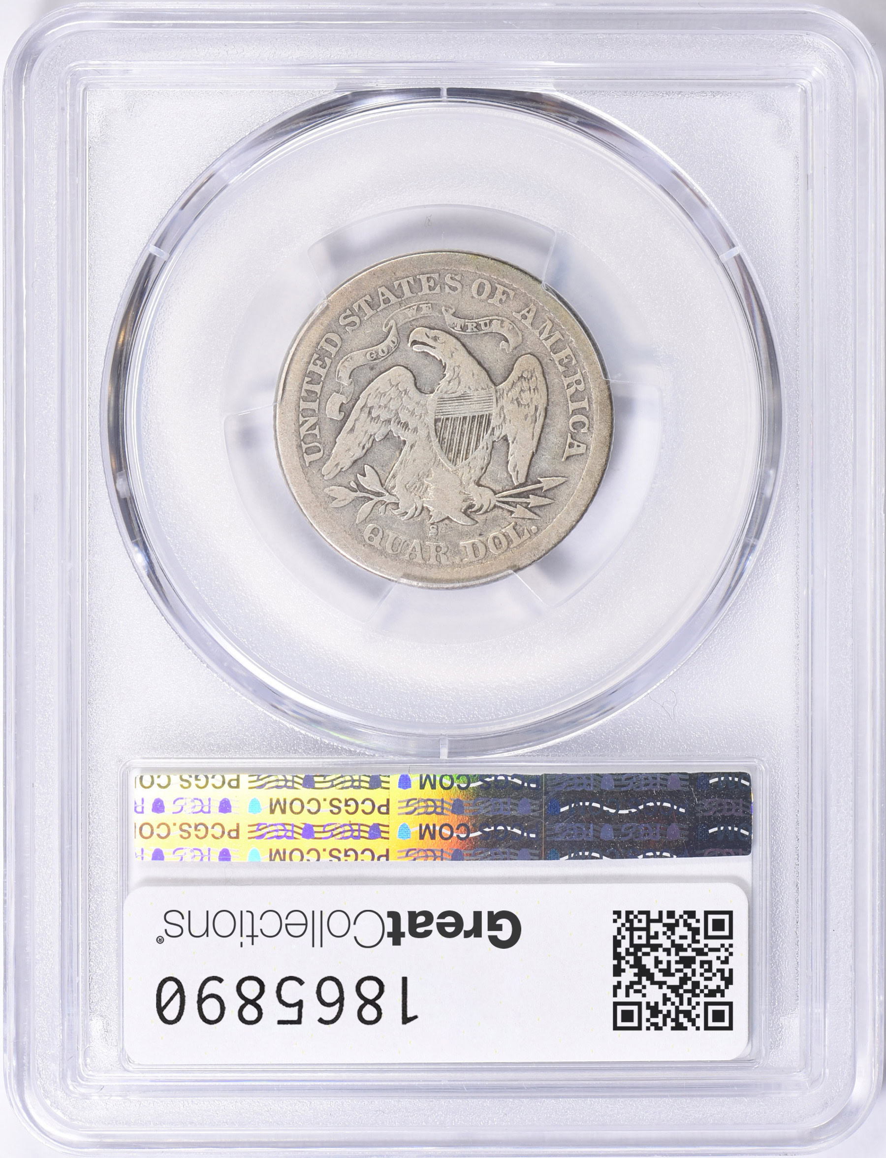 1866-S Seated Liberty Quarter PCGS VG-10 (Item 1865890) | GreatCollections Coin Auctions