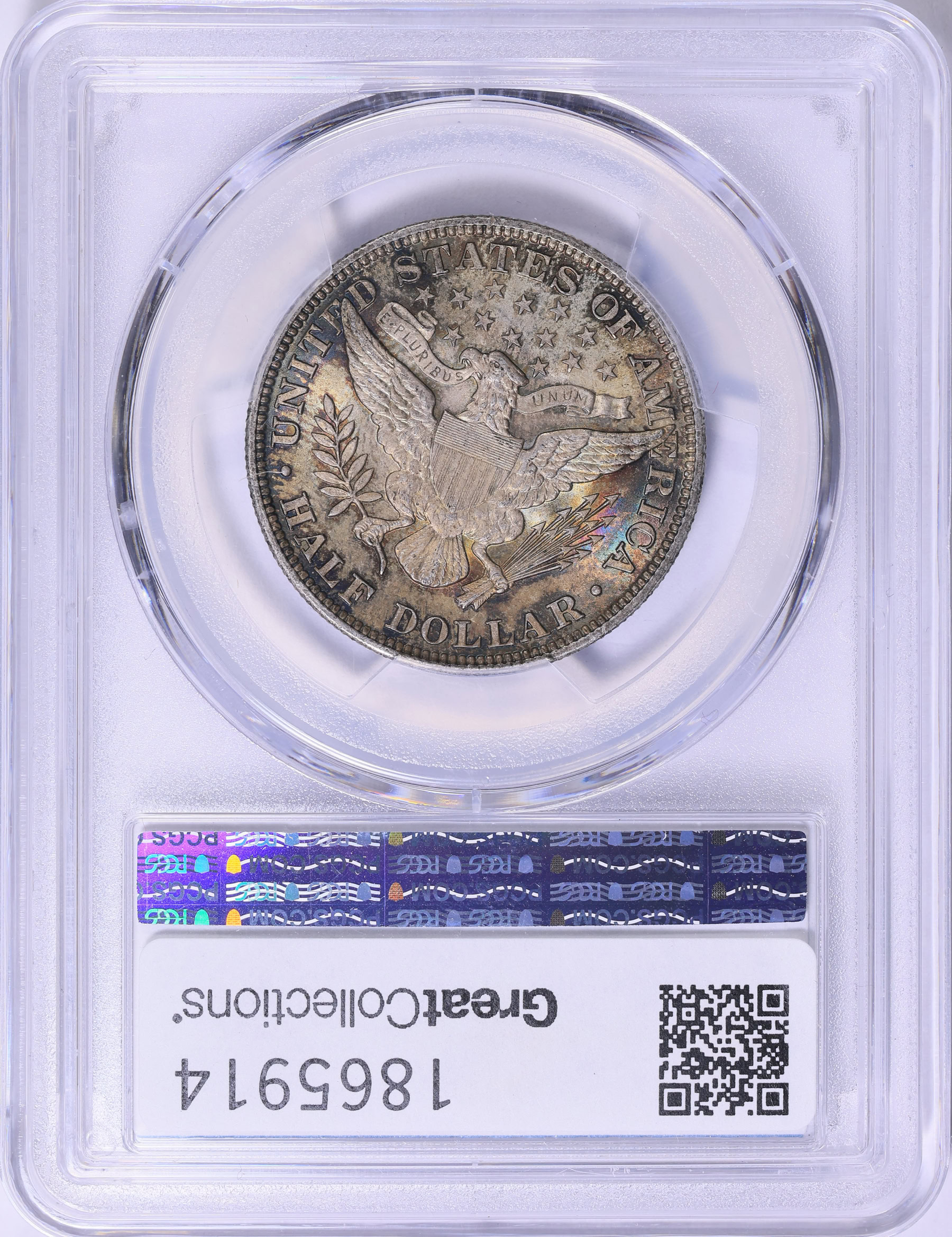 1897 Barber Half Dollar PCGS MS-64 (CAC Green) (Toned) (Item 1865914) | GreatCollections Coin ...