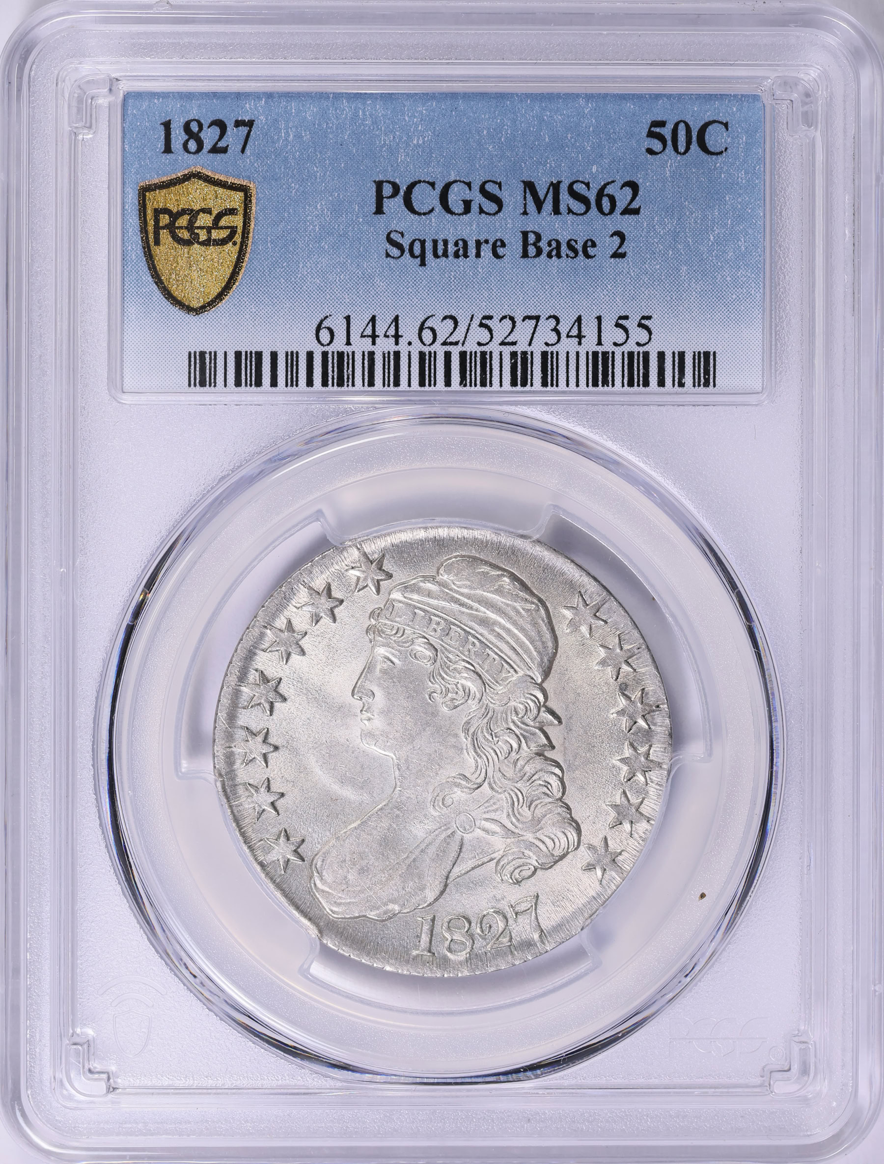1827 Capped Bust Half Dollar Square Base 2 PCGS MS-62 (Item 1865915 ...