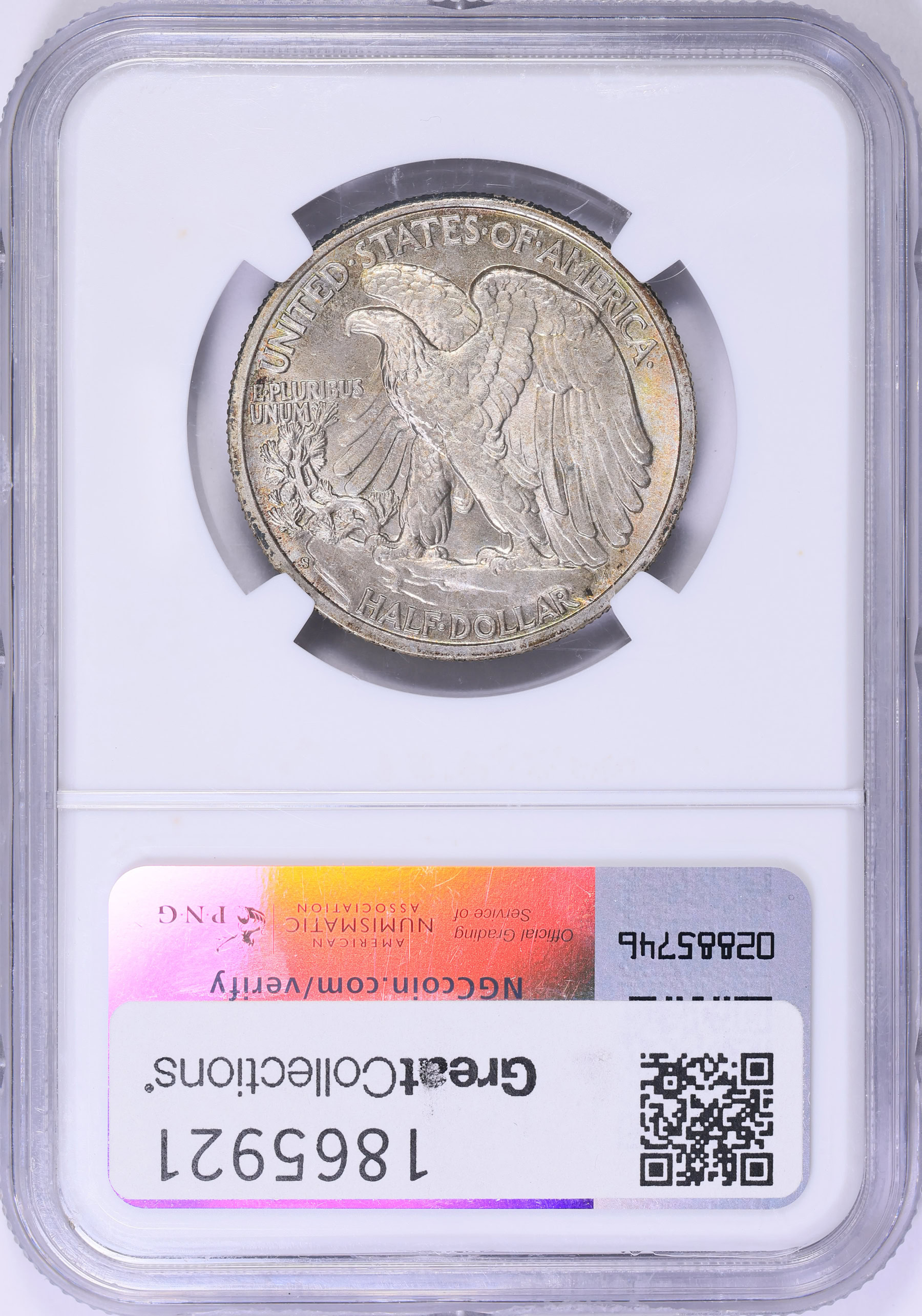 1943-S Walking Liberty Half Dollar NGC MS-67 (Toned) (Item 1865921) | GreatCollections Coin Auctions