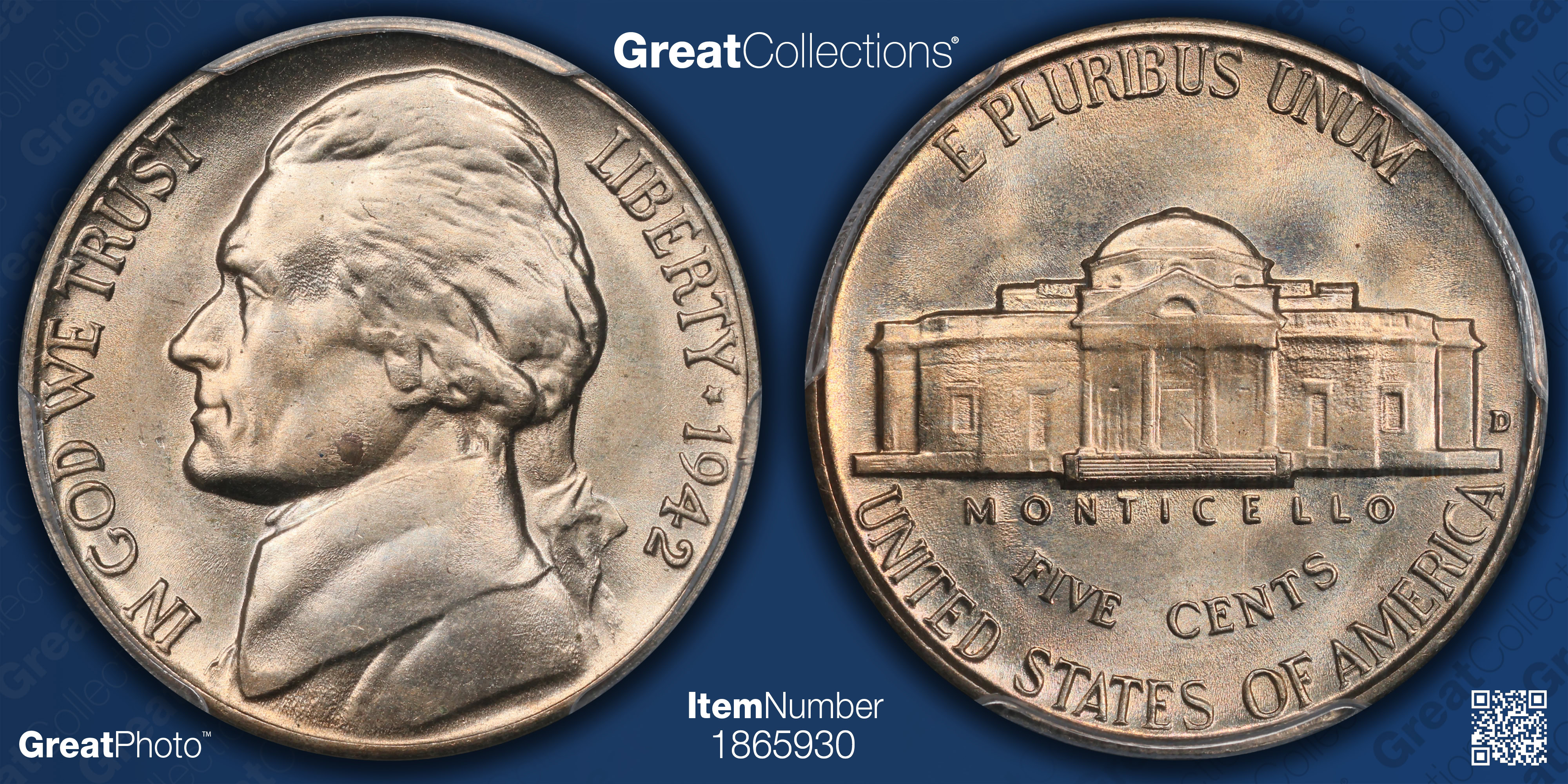 1942-D Jefferson Nickel Type 1 PCGS MS-66 FS (Item 1865930 ...