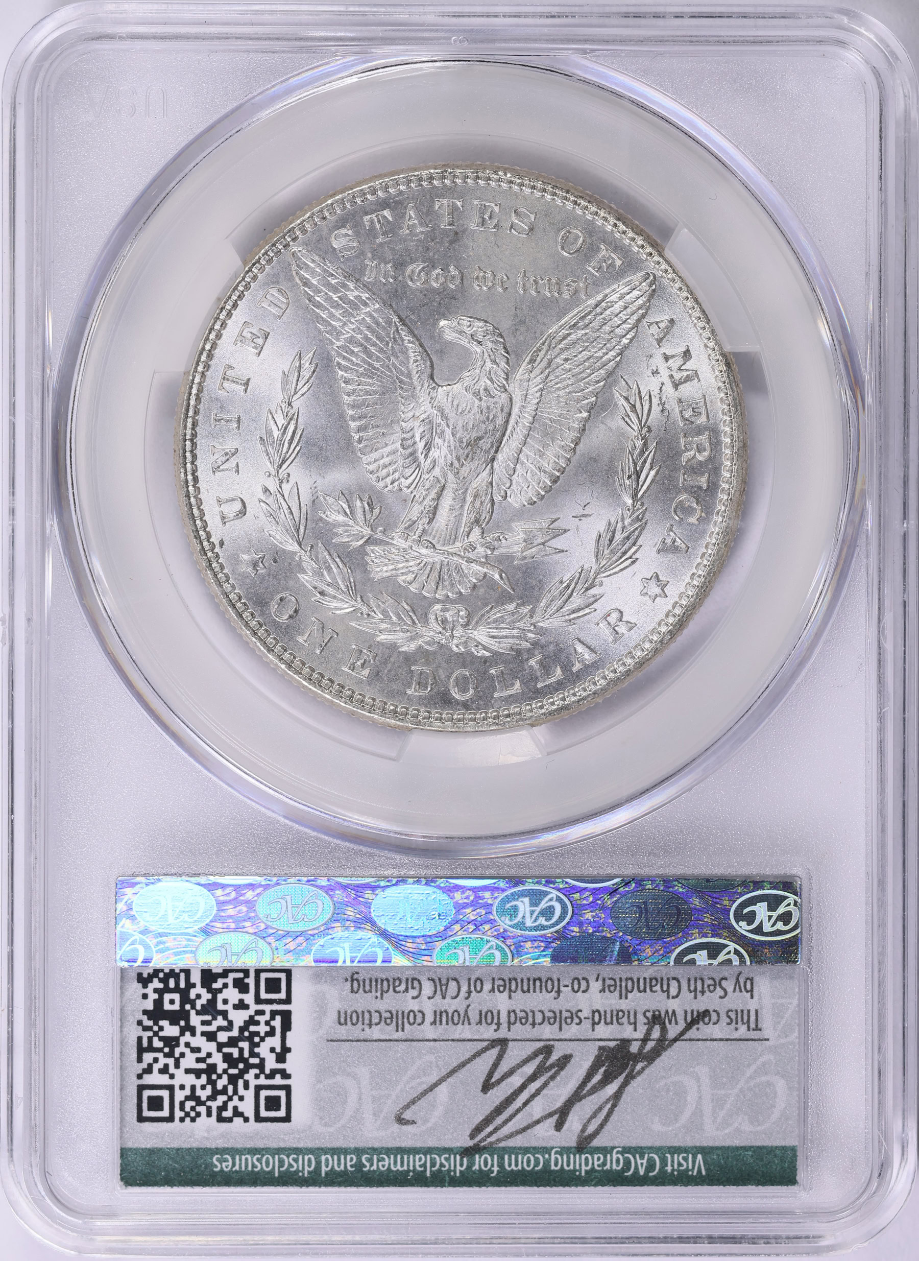 1887 Morgan Silver Dollar Alligator Eye, Clashed Dies VAM-12A CACG MS ...