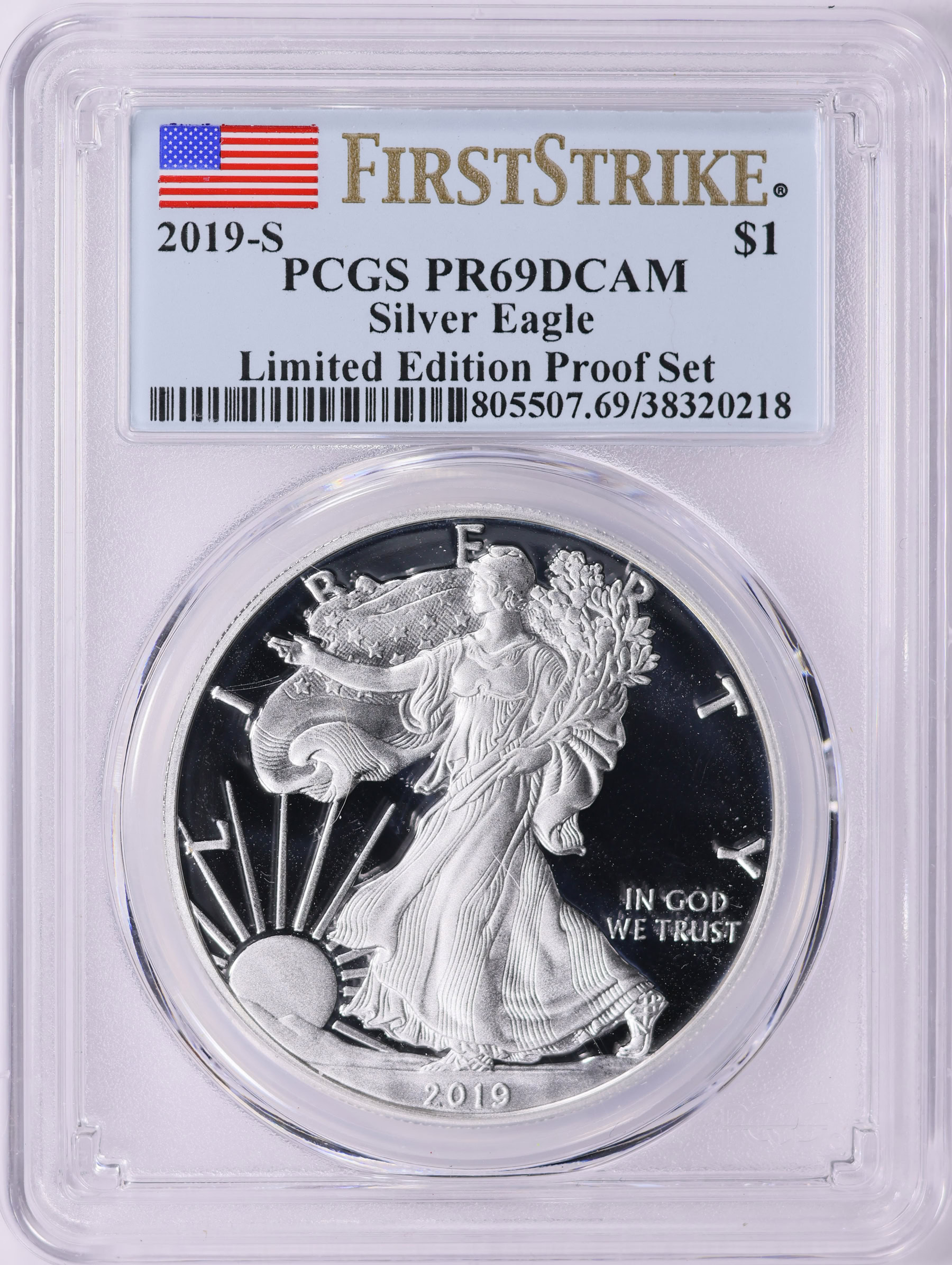 2019-S $1 Silver Eagle (From the Limited Edition Proof Set) First Strike PCGS Proof-69 DCAM ...