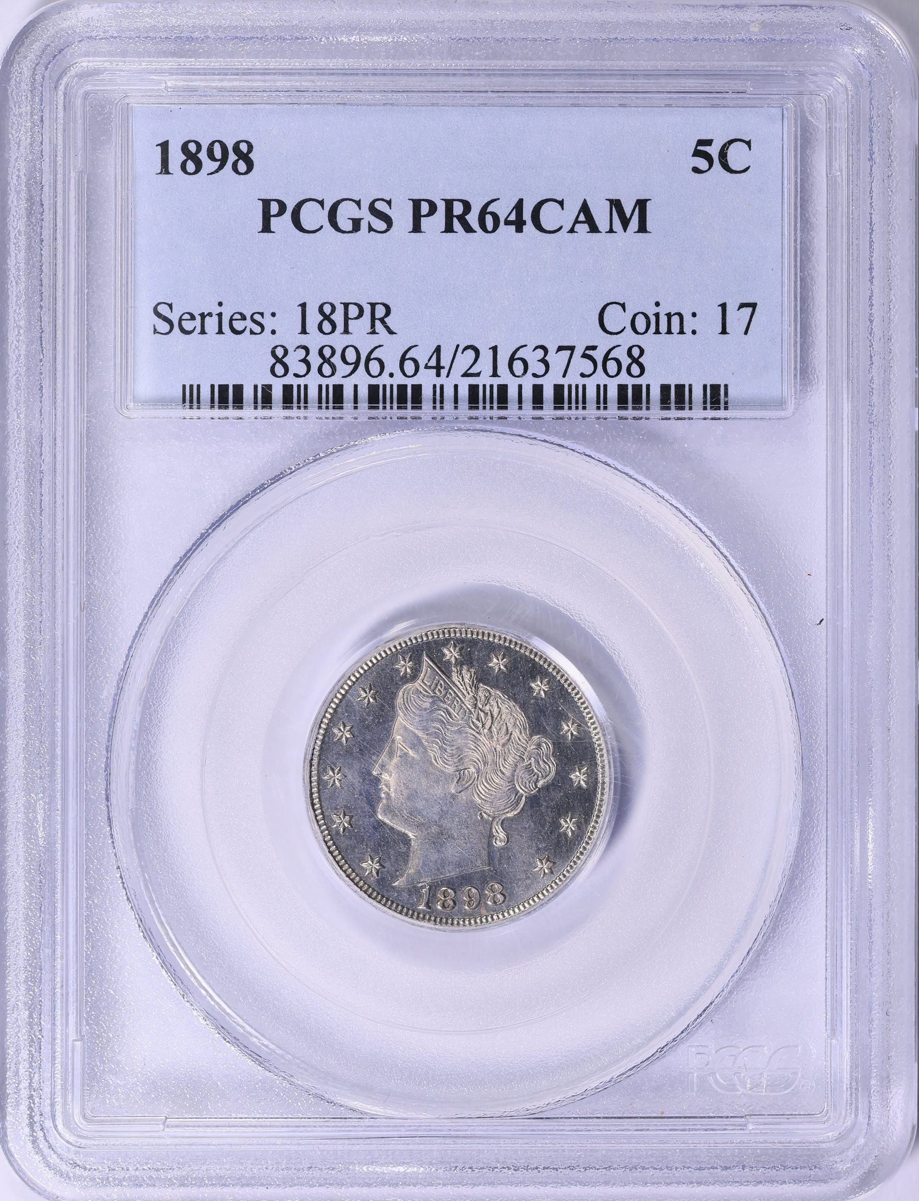 1898 Liberty Nickel PCGS Proof-64 CAMEO (Item 1866130 ...