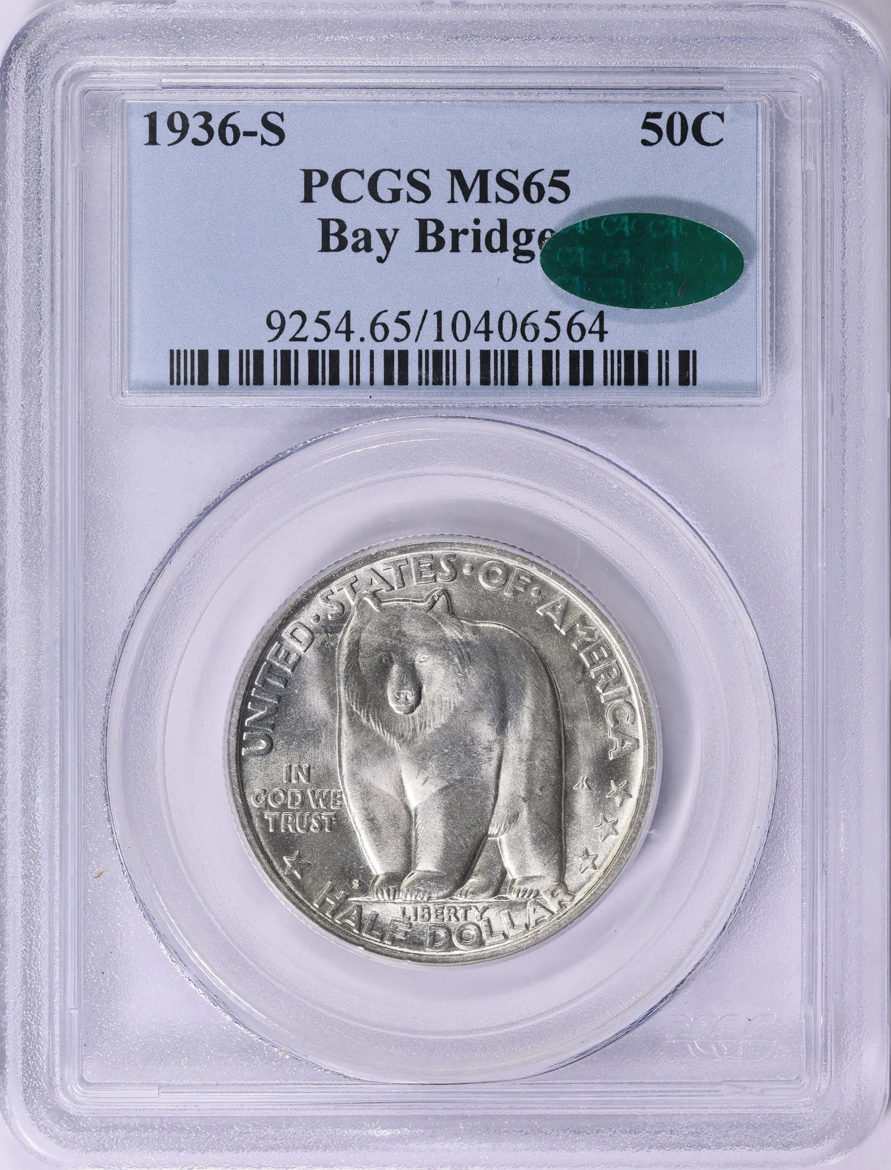 1936-S San-Francisco-Oakland Bay Bridge Opening Half Dollar PCGS MS-65 ...