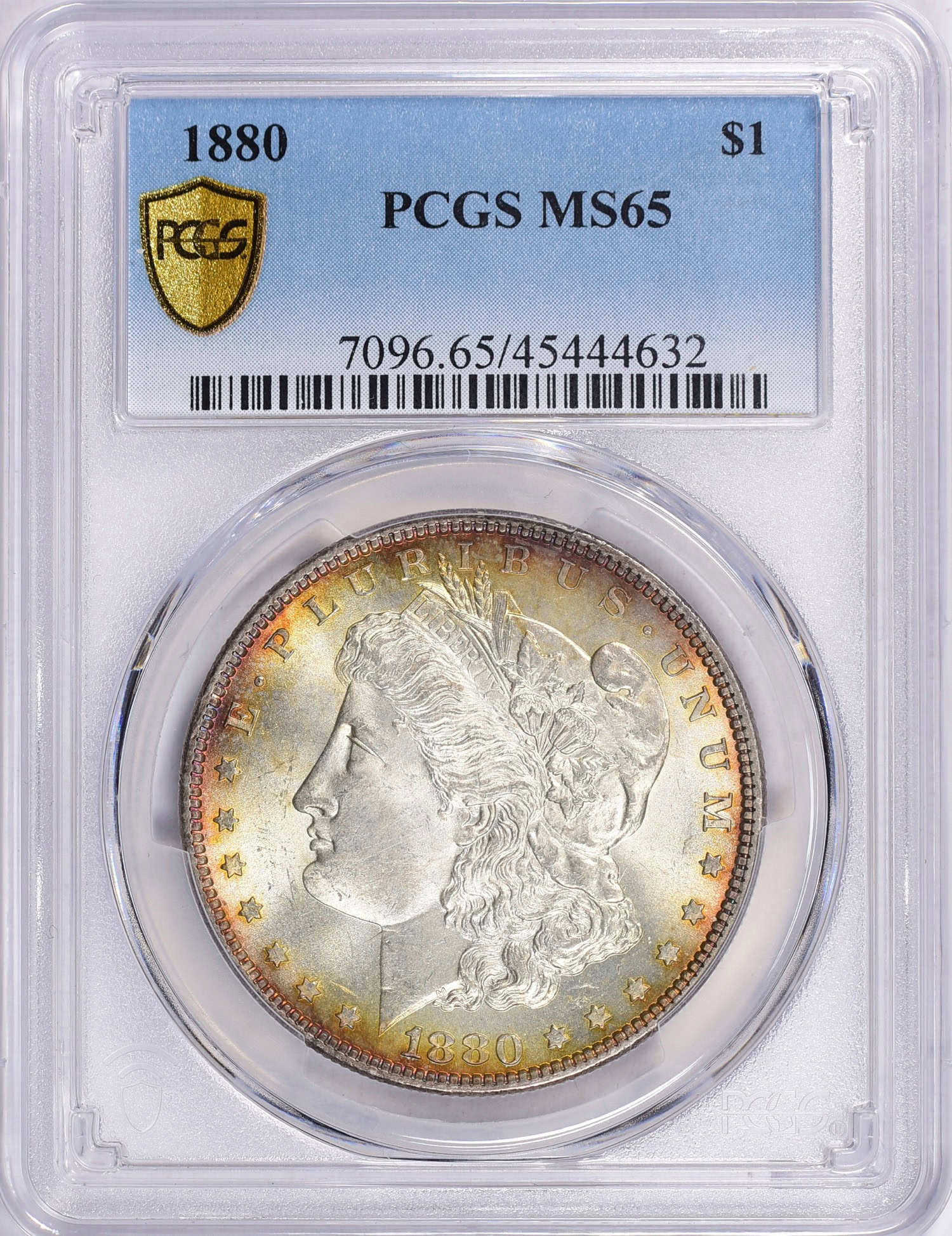 1880 Morgan Silver Dollar PCGS MS-65 (Toned) (Item 1866134) | GreatCollections Coin Auctions