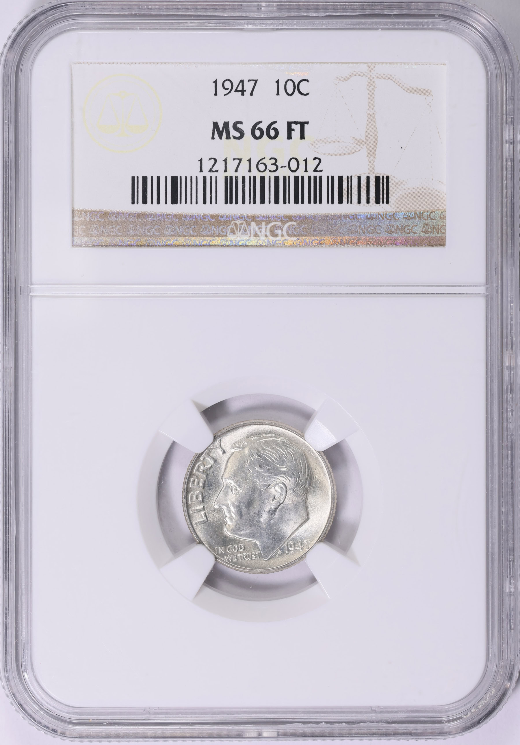 1947 Roosevelt Dime NGC MS-66 FT (Item 1866175) | GreatCollections Coin Auctions