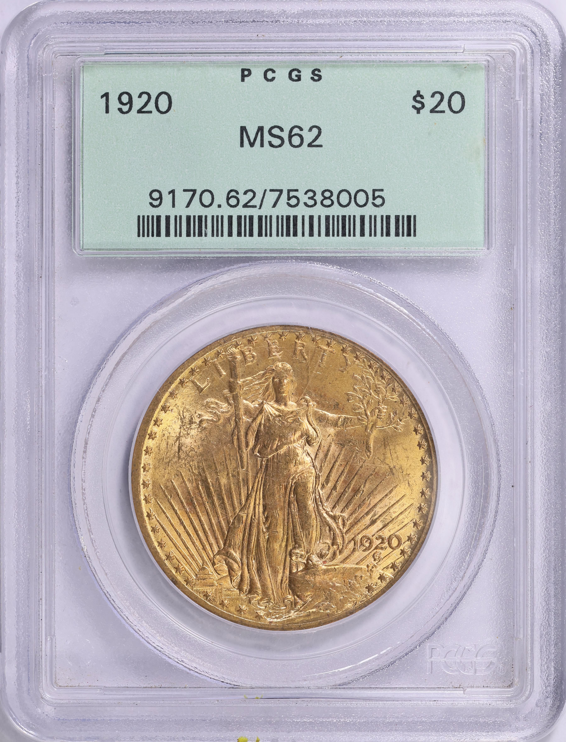 1920 Saint-Gaudens Gold Double Eagle PCGS MS-62 OGH (Item 1866251) | GreatCollections Coin Auctions
