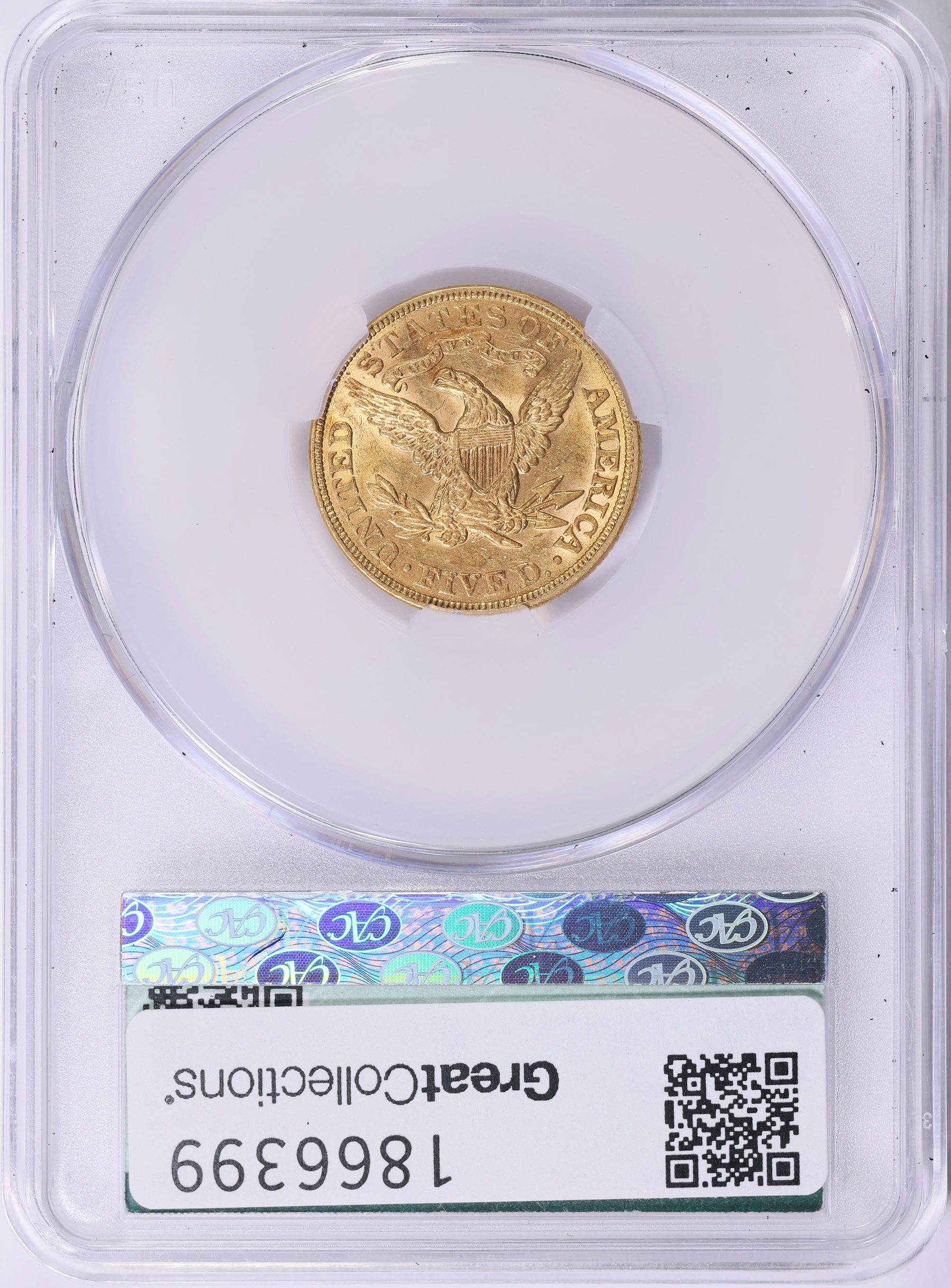 1898 Liberty Gold Half Eagle CACG AU-55 (Item 1866399) | GreatCollections Coin Auctions