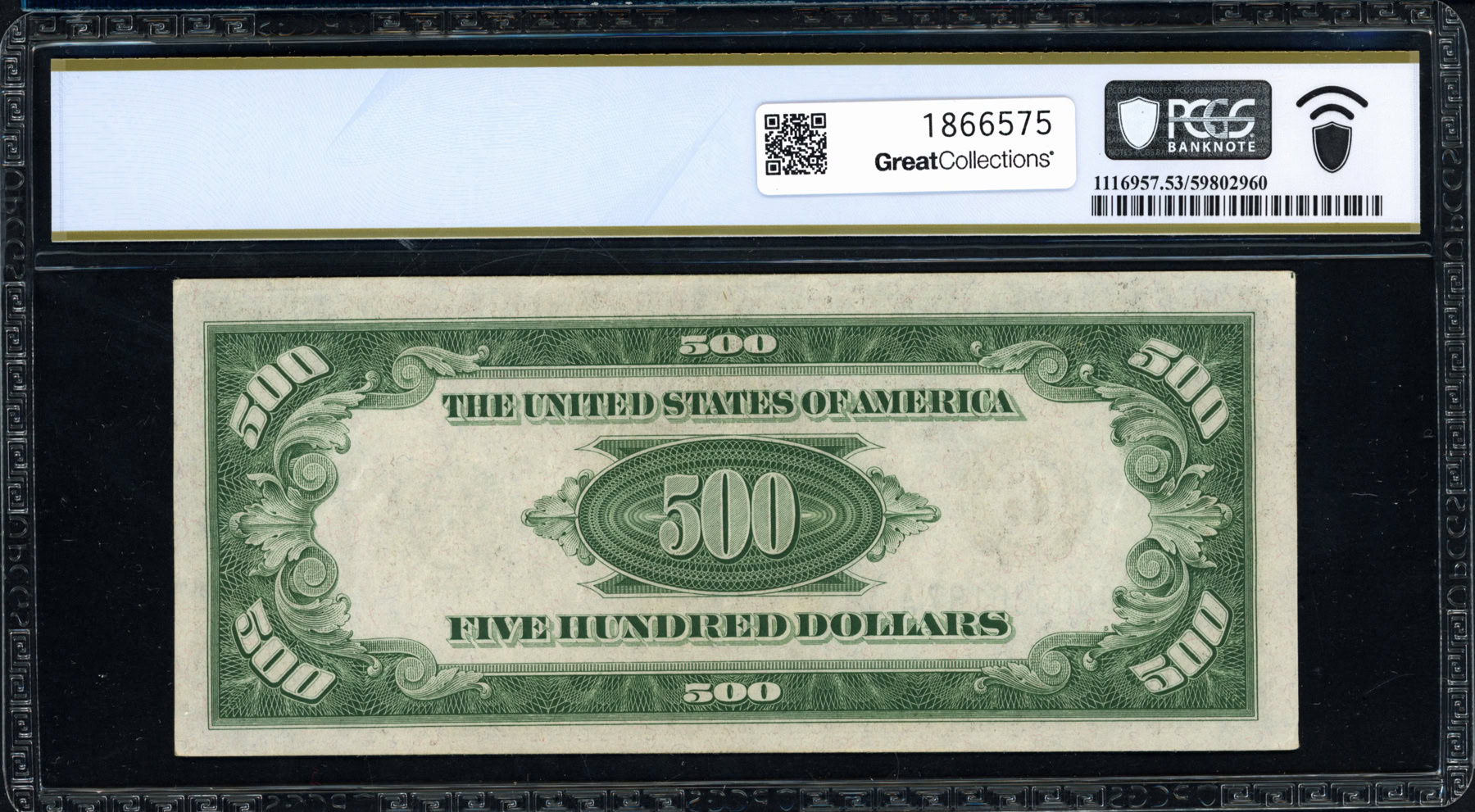 Fr. 2202-G (GA Block) 1934A $500 Chicago Federal Reserve Note Julian ...