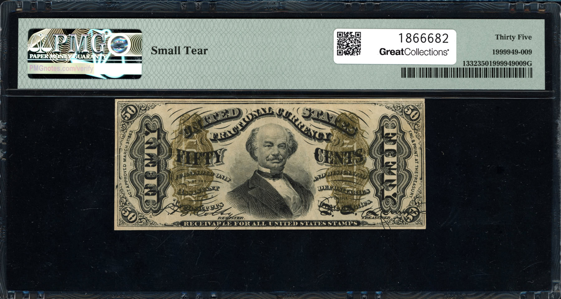 Fr. 1332 Third Issue 50 Cents Fractional Currency Error Note *Inverted ...