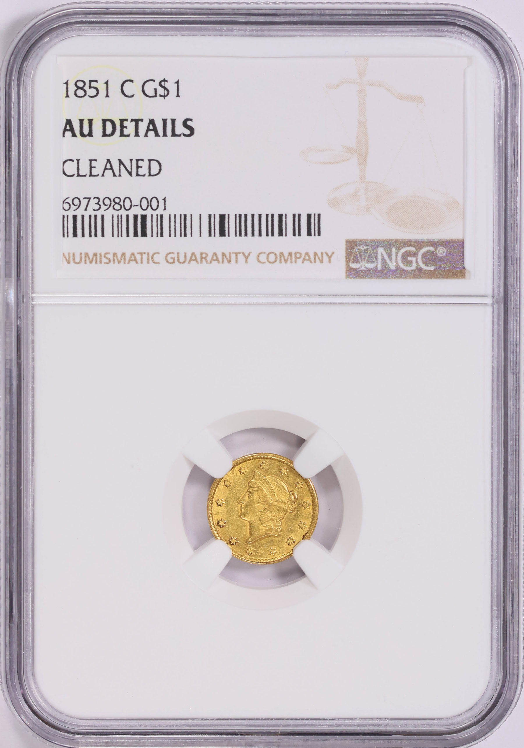 1851-C Liberty Gold Dollar NGC AU Details (Item 1866700 ...