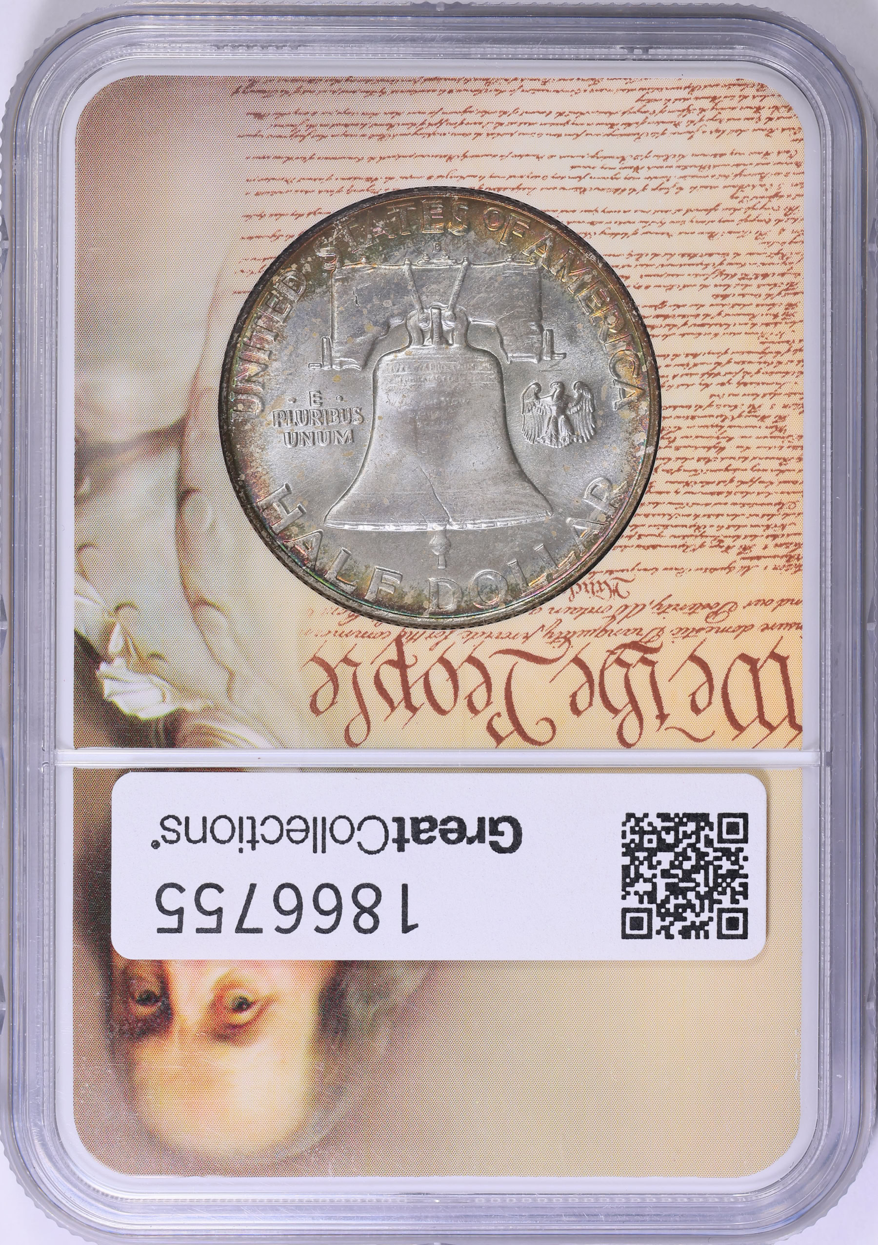 1958-D Franklin Half Dollar NGC MS-66 ★ FBL (Toned) (Rick Tomaska ...