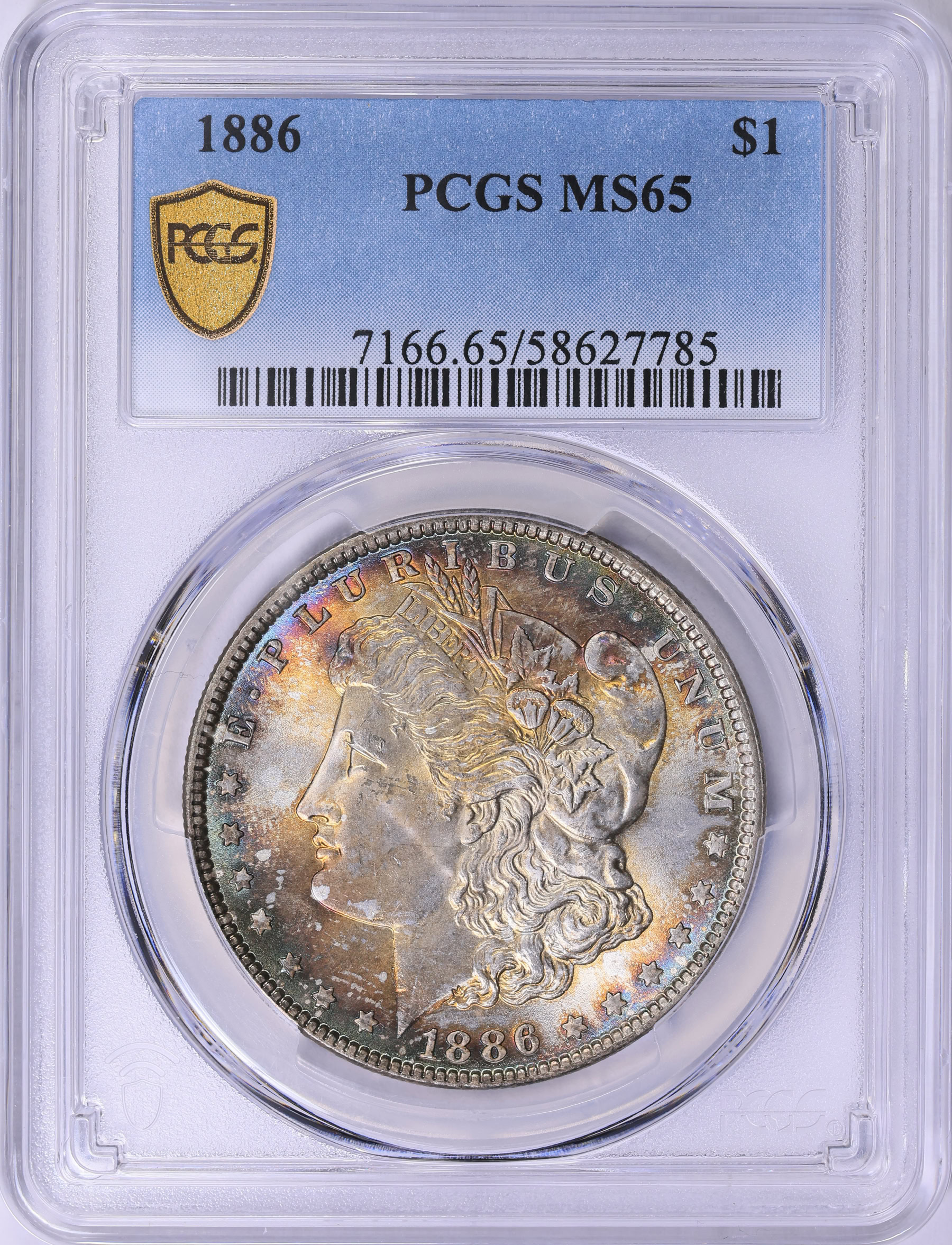 1886 Morgan Silver Dollar PCGS MS-65 (Toned) (Item 1866900) | GreatCollections Coin Auctions