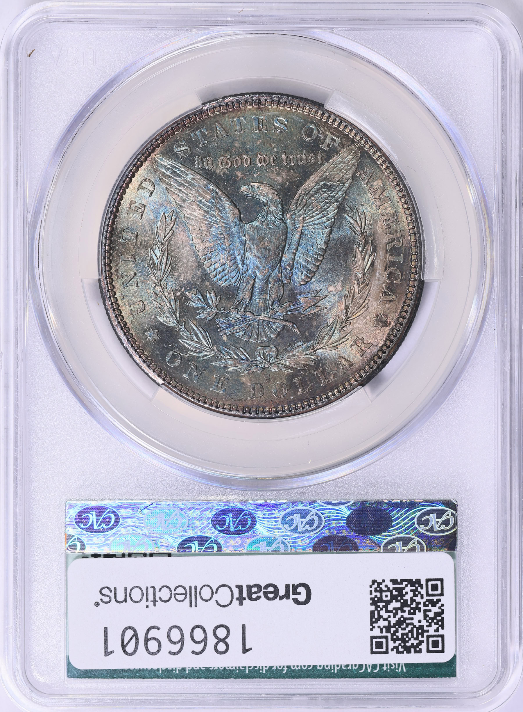 1881-S Morgan Silver Dollar CACG MS-64+ (Toned) (Item 1866901) | GreatCollections Coin Auctions