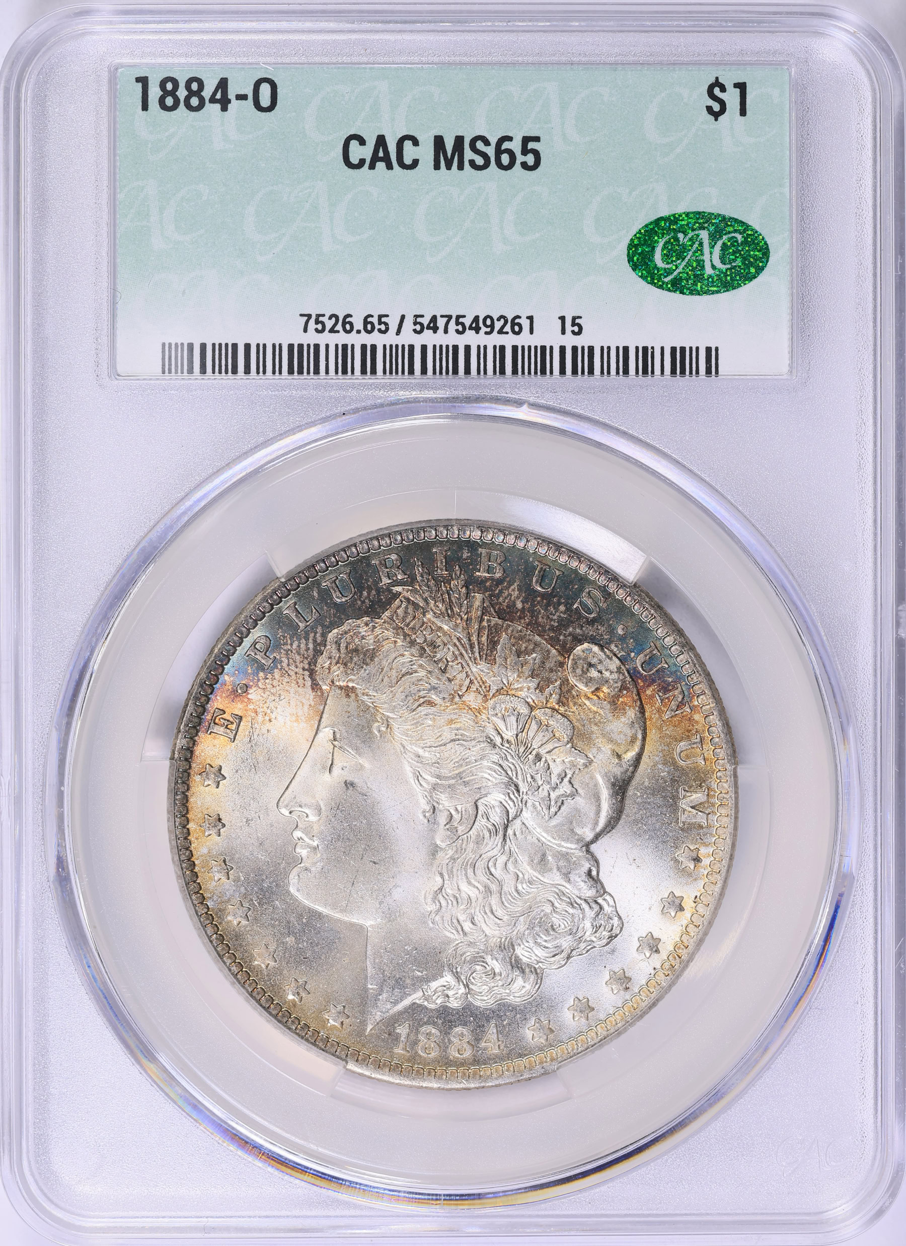 1884-O Morgan Silver Dollar CACG MS-65 (Toned) (Item 1866902) | GreatCollections Coin Auctions